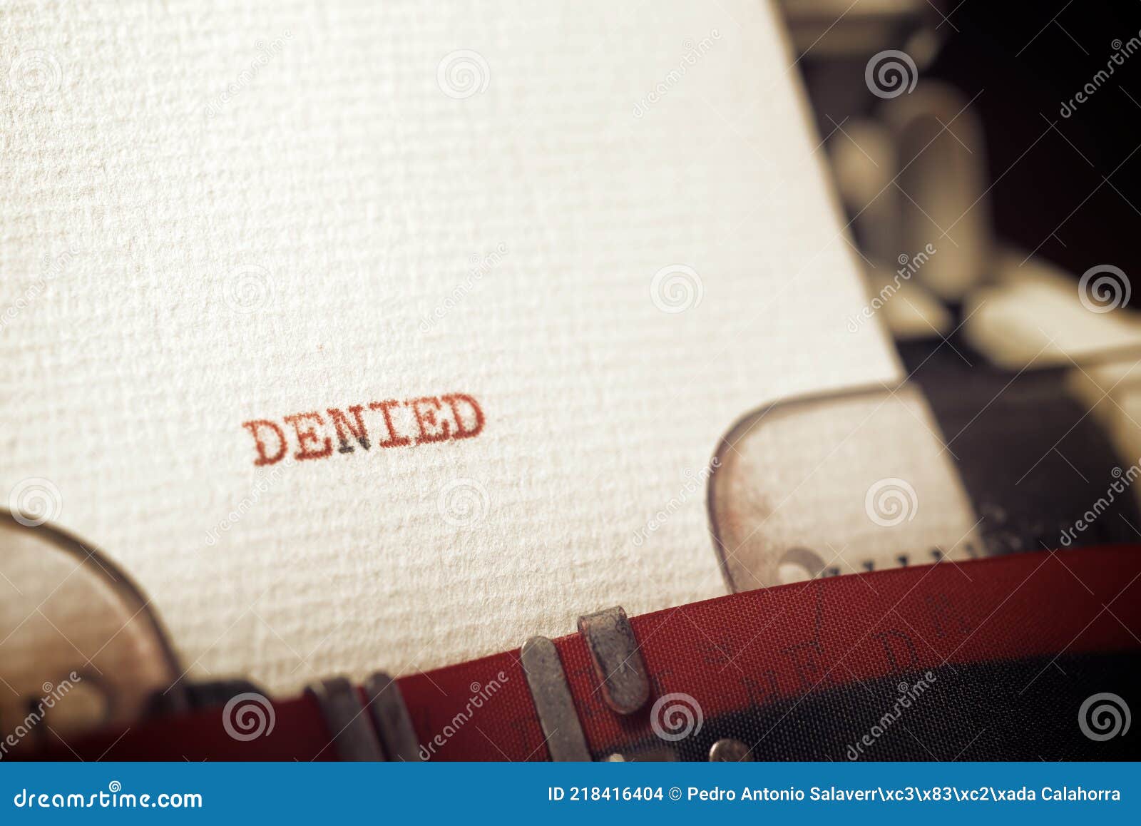 Denied concept view stock photo. Image of fail, detail - 218416404