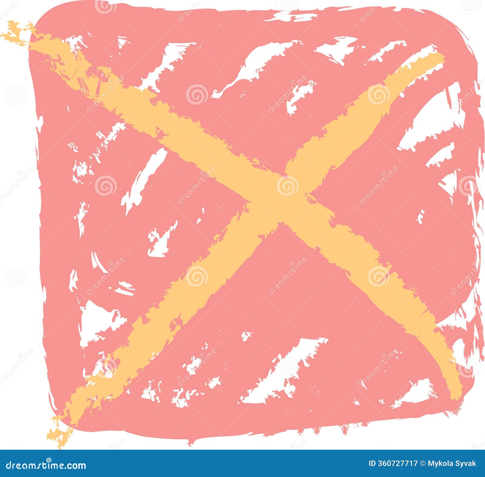 Denied Cross Symbol Crayon Hand Drawn Stock Illustration - Illustration ...