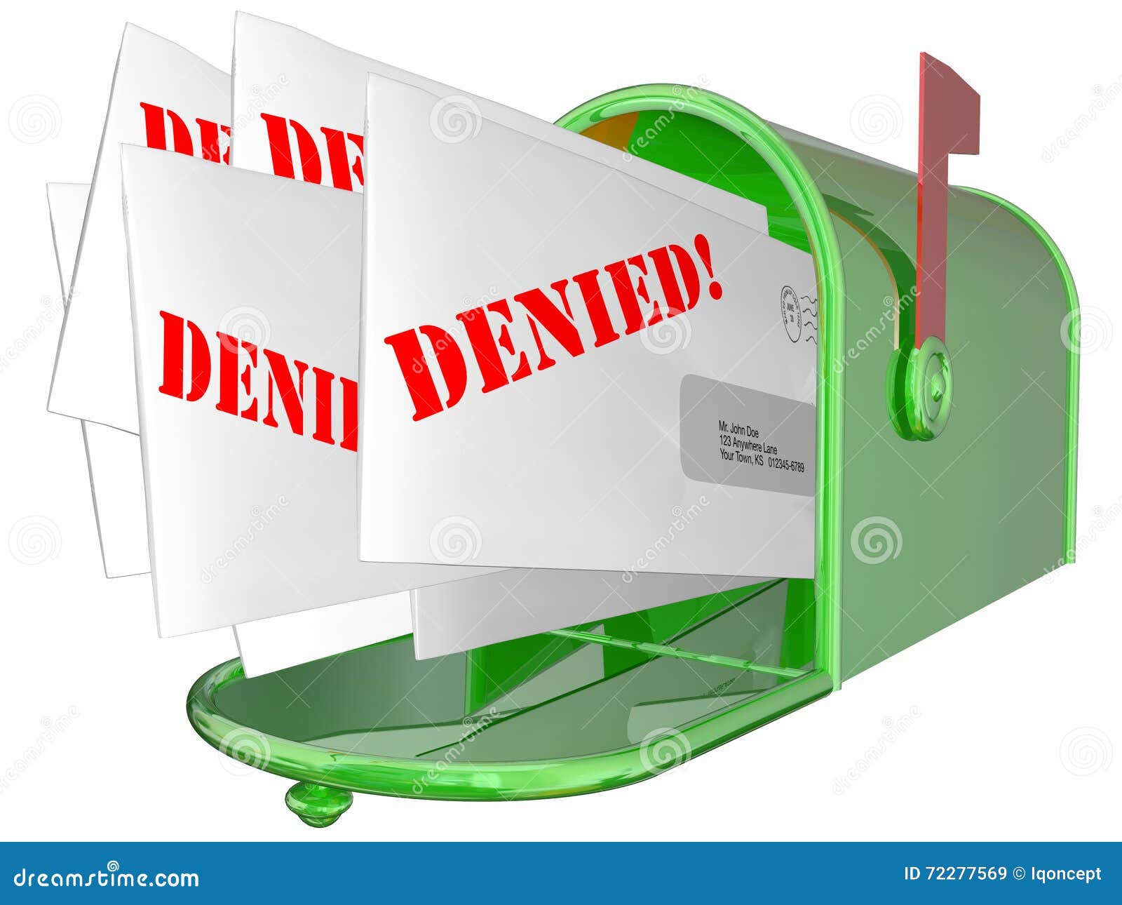 Denied Letter Message Rejection Mailbox Stock Illustration ...