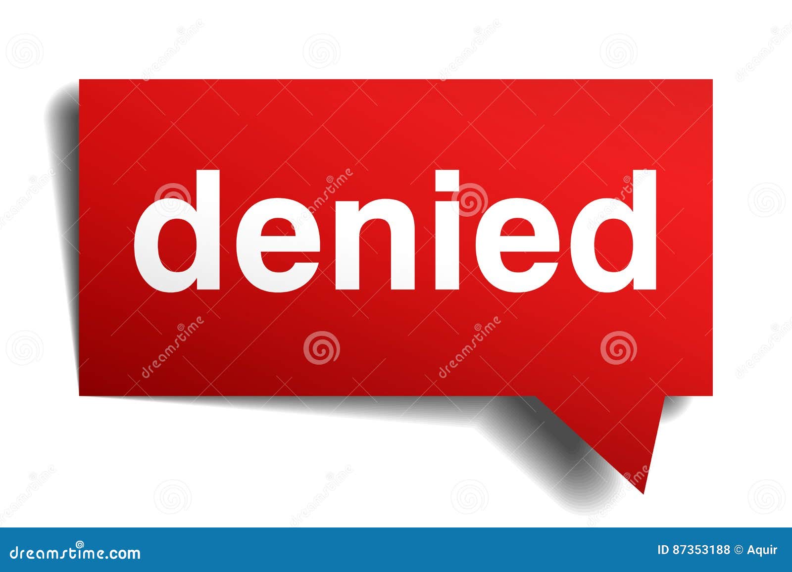 Denied Red 3d Realistic Paper Speech Bubble Stock Vector - Illustration ...