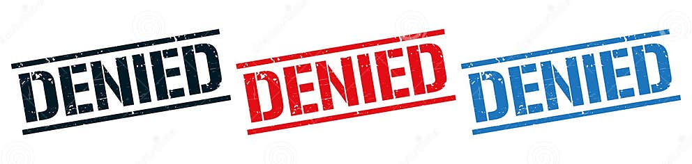 Denied Rubber Stamp Around Grunje On White Background Denied Sign
