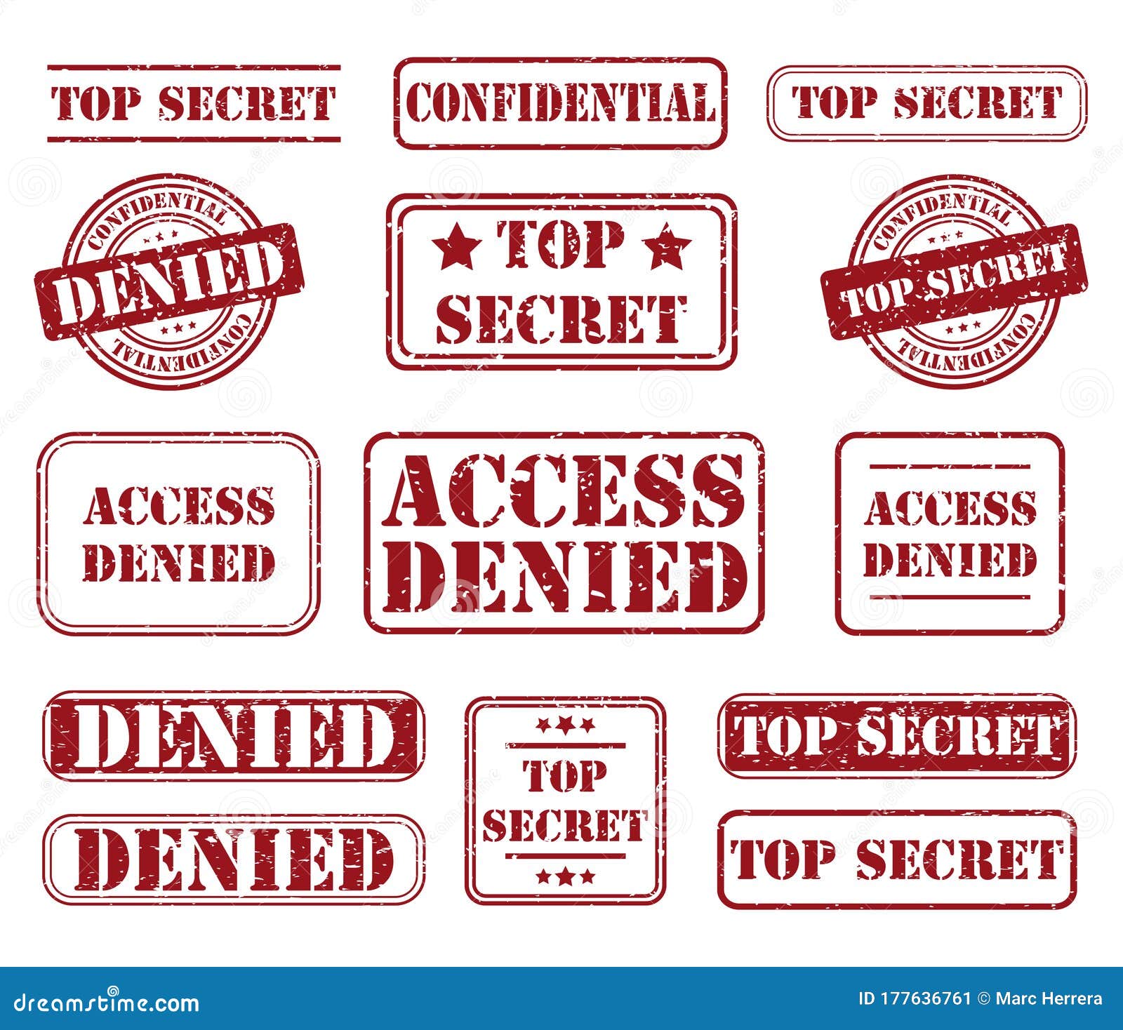 Denied Rubber Stamp With Cross In Red Square Frame With Border. Grunge ...