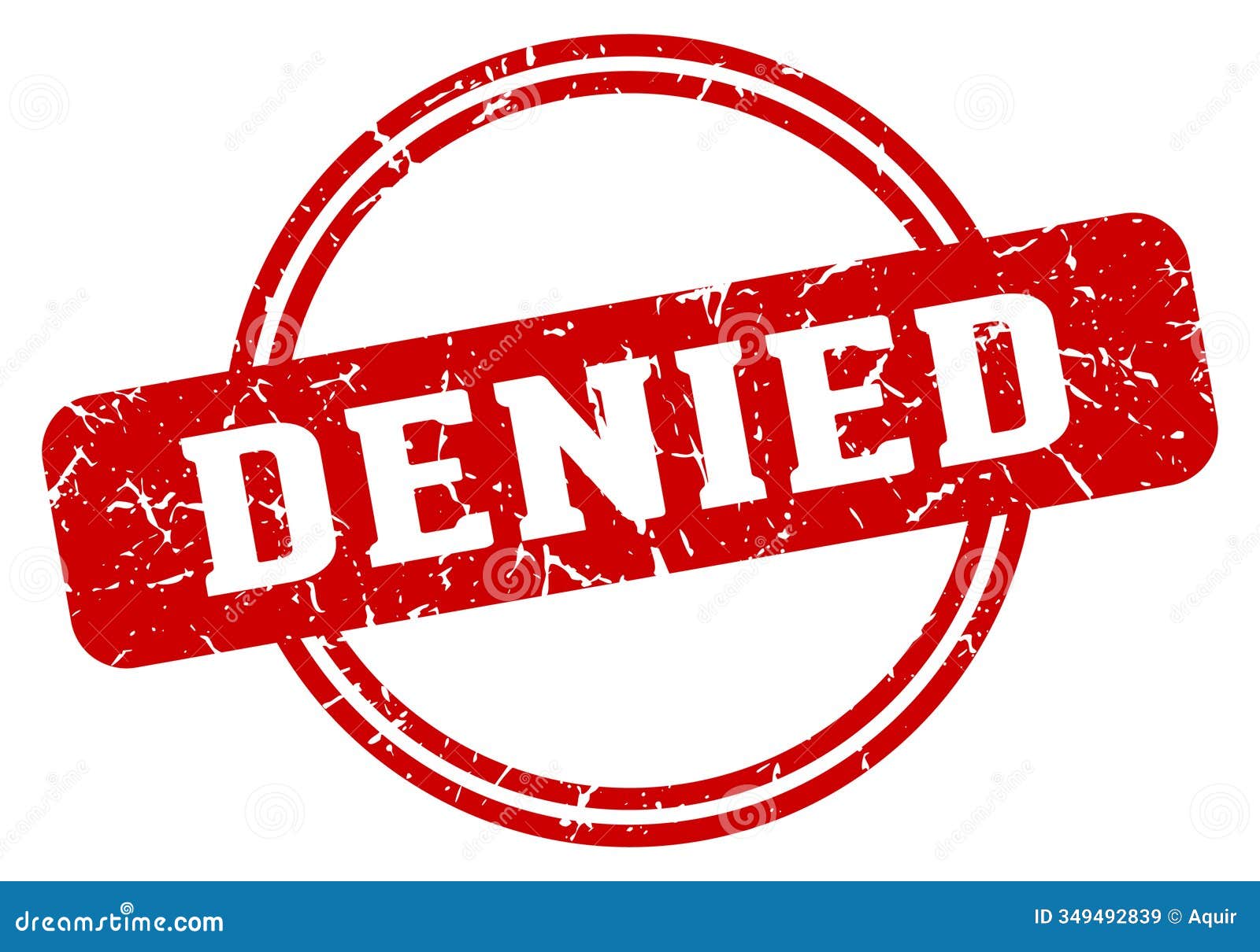 Denied stamp stock vector. Illustration of textured - 349492839