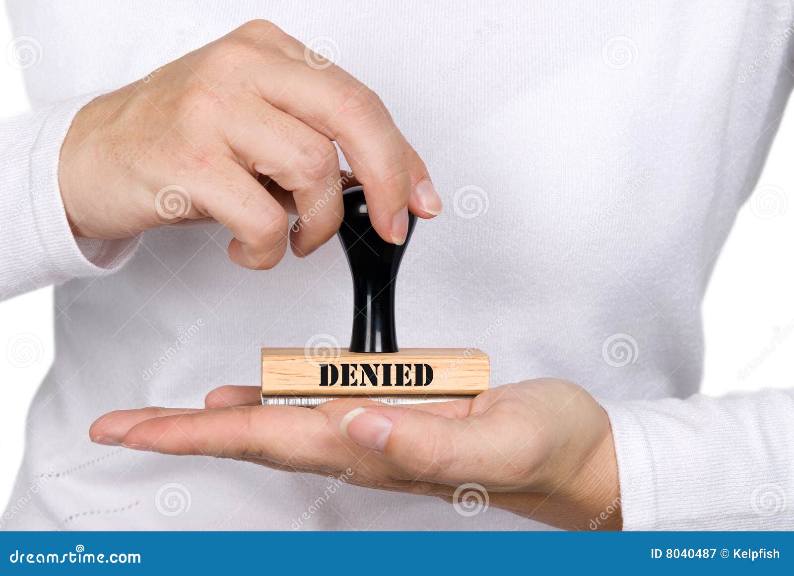 Denied stamp and woman stock image. Image of concepts - 8040487