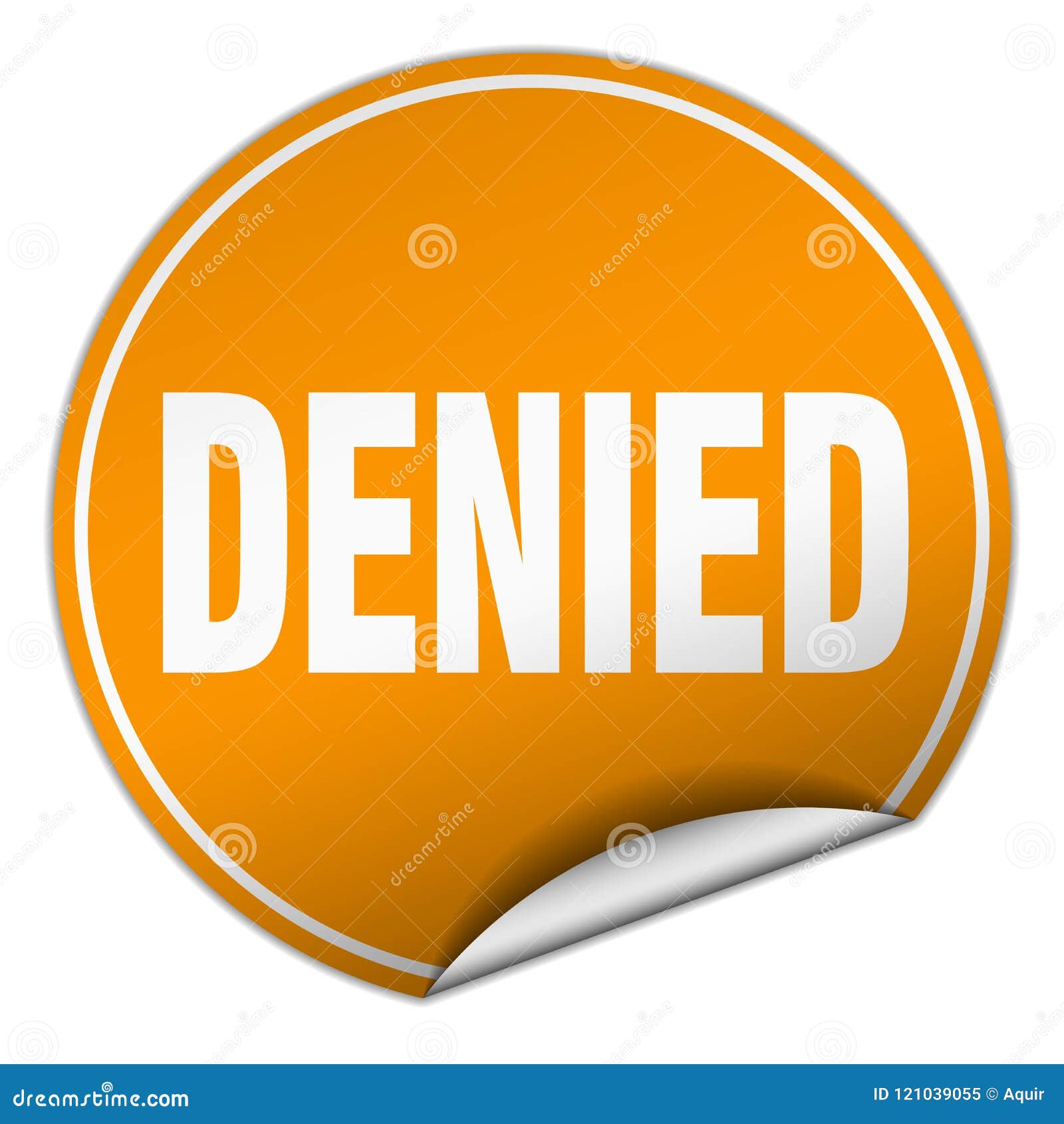 Denied sticker stock vector. Illustration of label, paper - 121039055