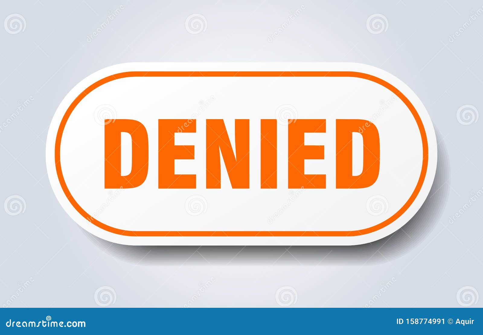 Denied sticker. stock vector. Illustration of denied - 158774991
