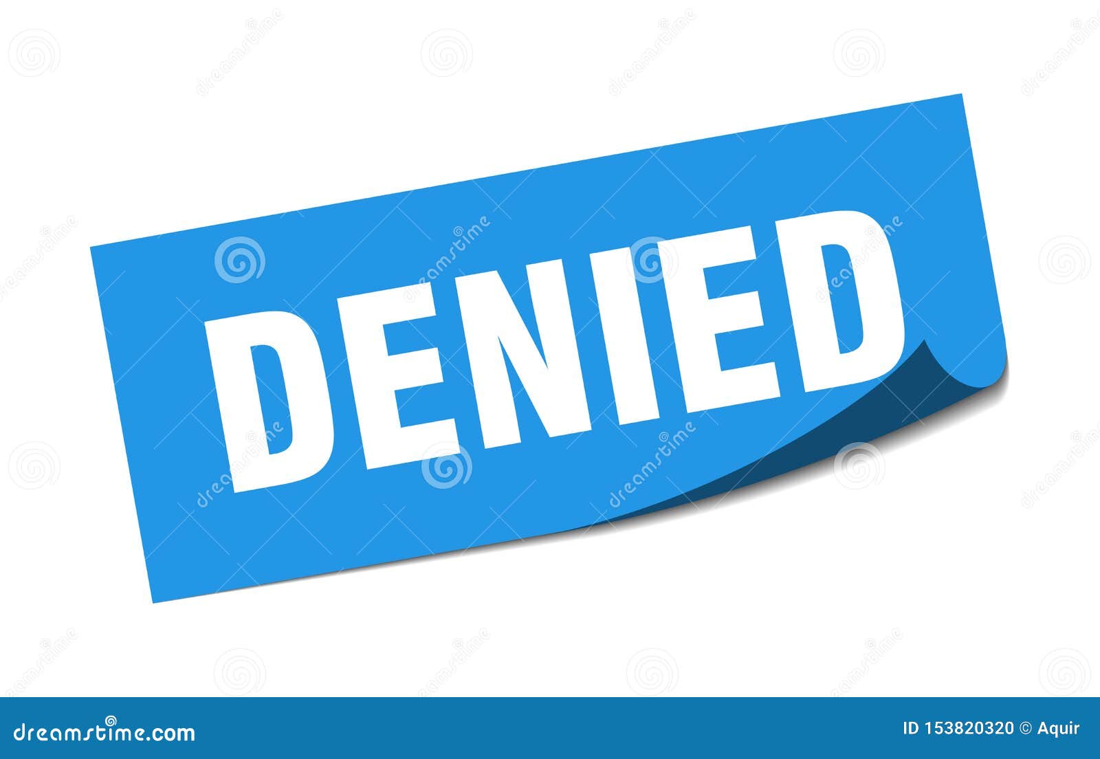 Denied sticker. stock vector. Illustration of template - 153820320
