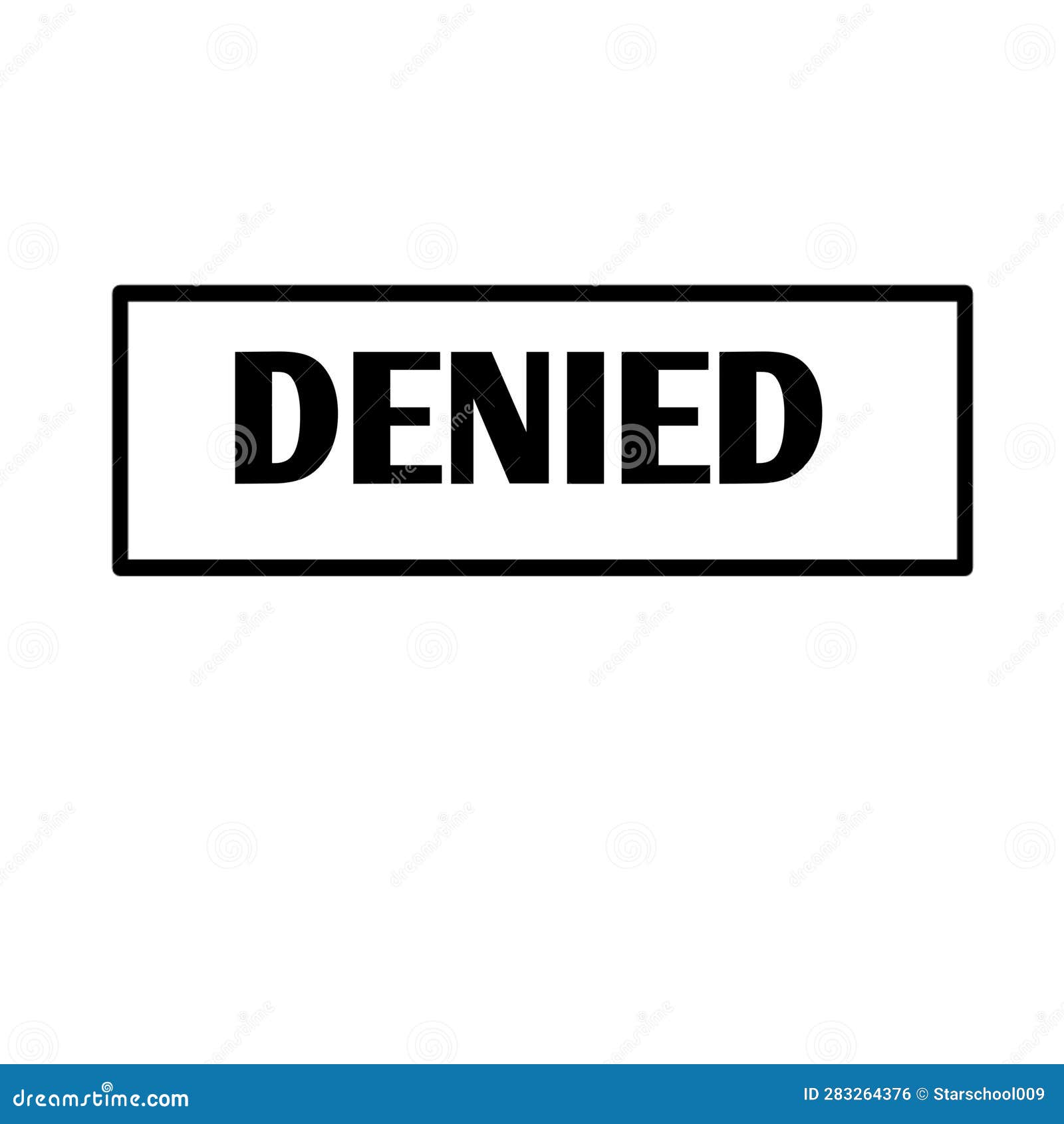 DENIED TEXT with Black Stamp Stock Illustration - Illustration of font ...