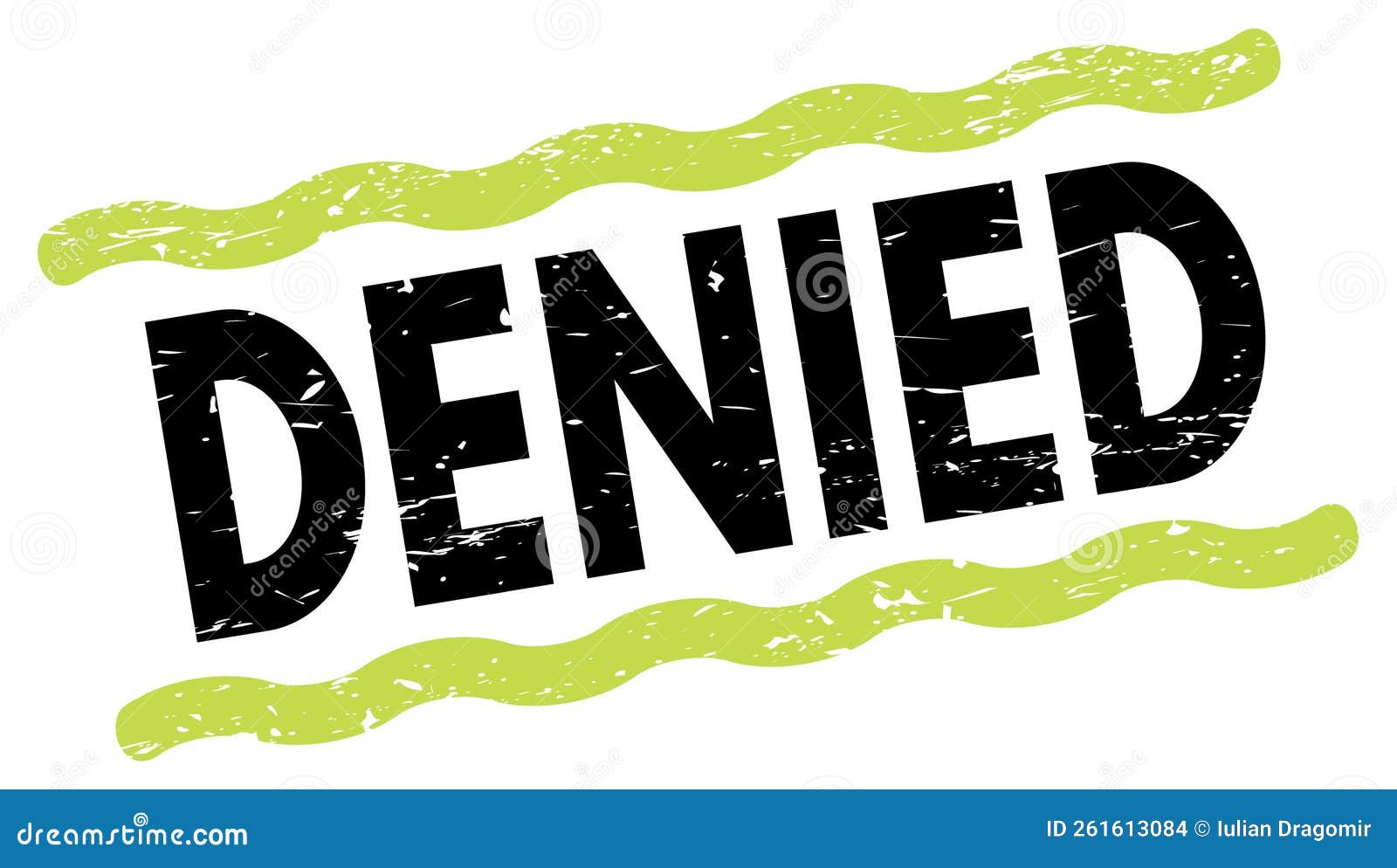 DENIED Text on Green-black Lines Stamp Sign Stock Illustration ...