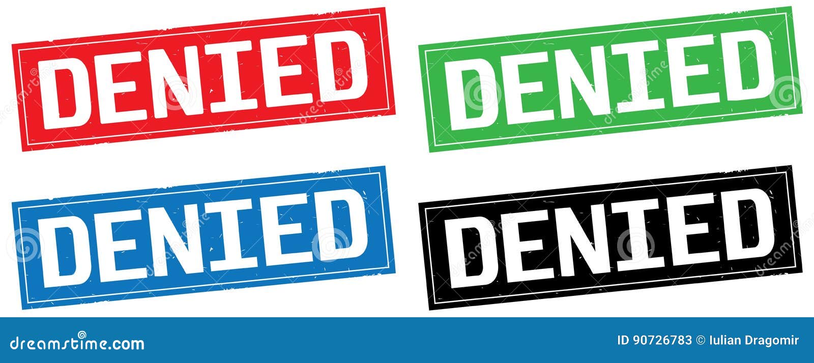 DENIED Text, on Rectangle Stamp Sign. Stock Illustration - Illustration ...