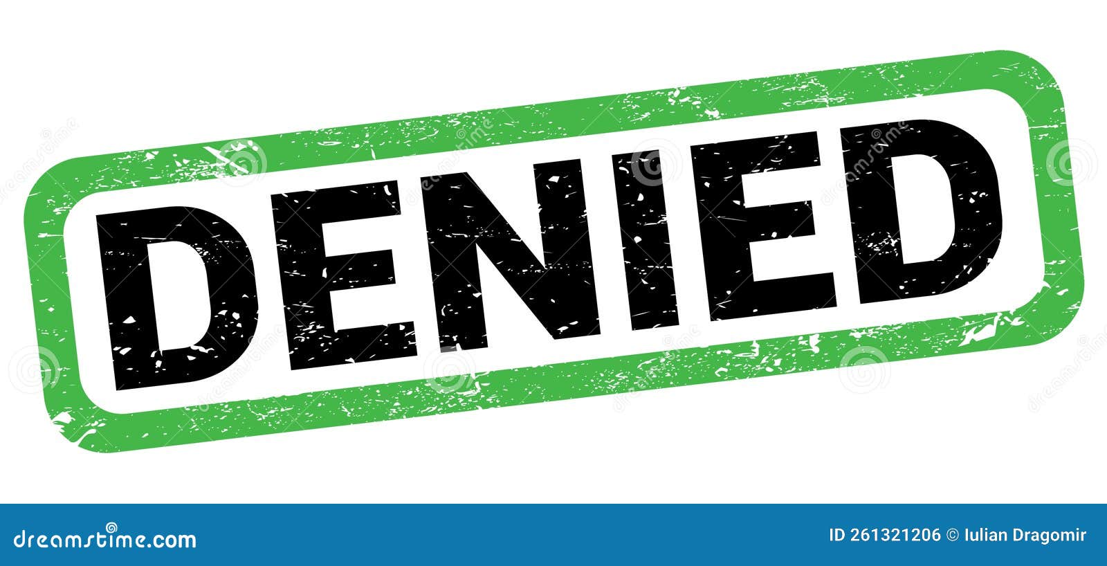DENIED Text Written on Green-black Rectangle Stamp Stock Illustration ...