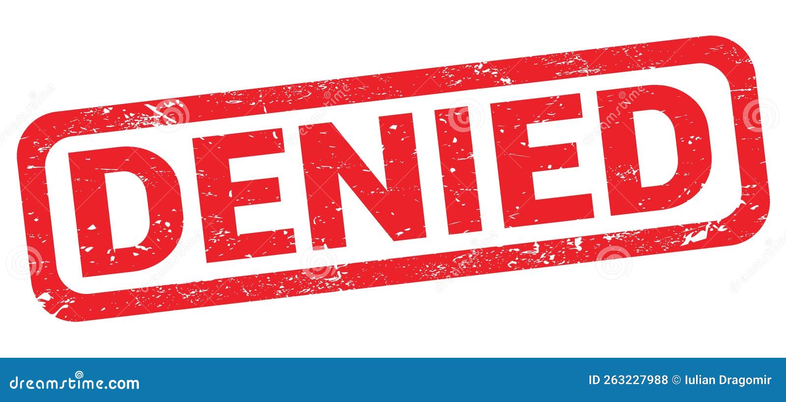 DENIED Text Written on Red Rectangle Stamp Stock Illustration ...