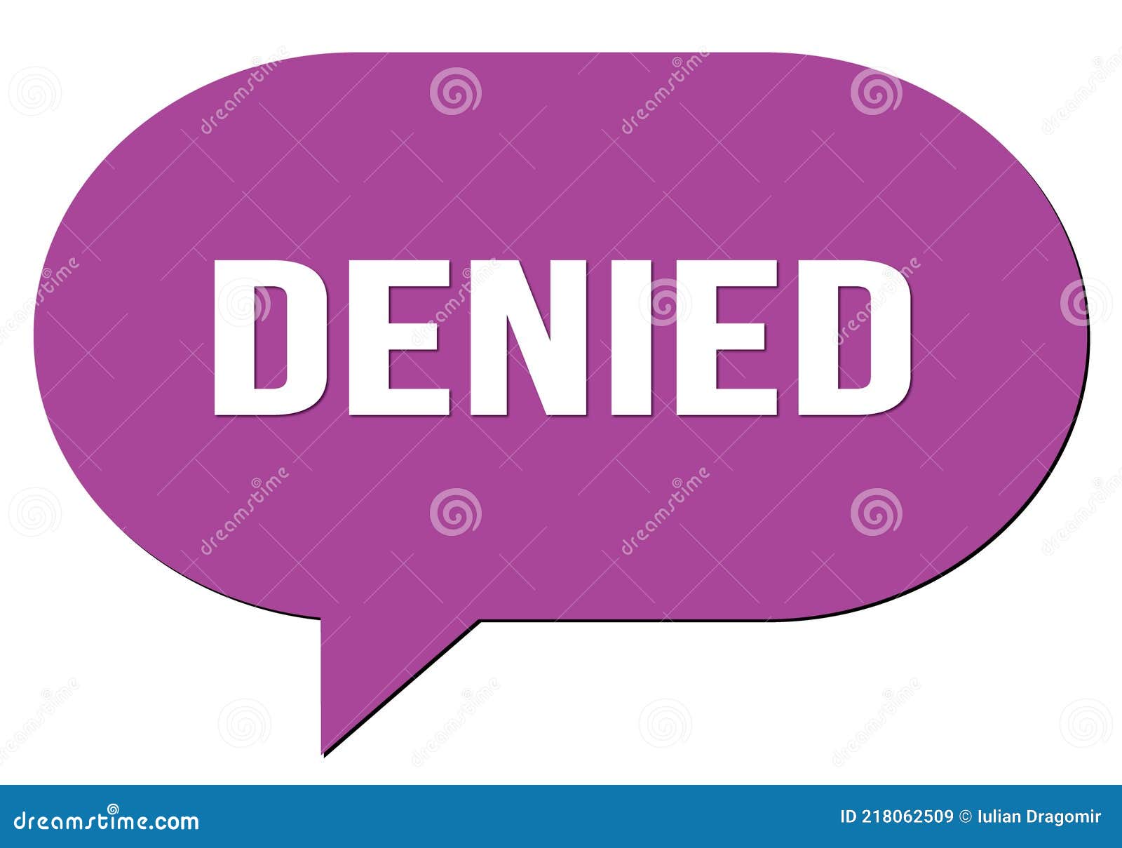 DENIED Text Written in a Violet Speech Bubble Stock Illustration ...