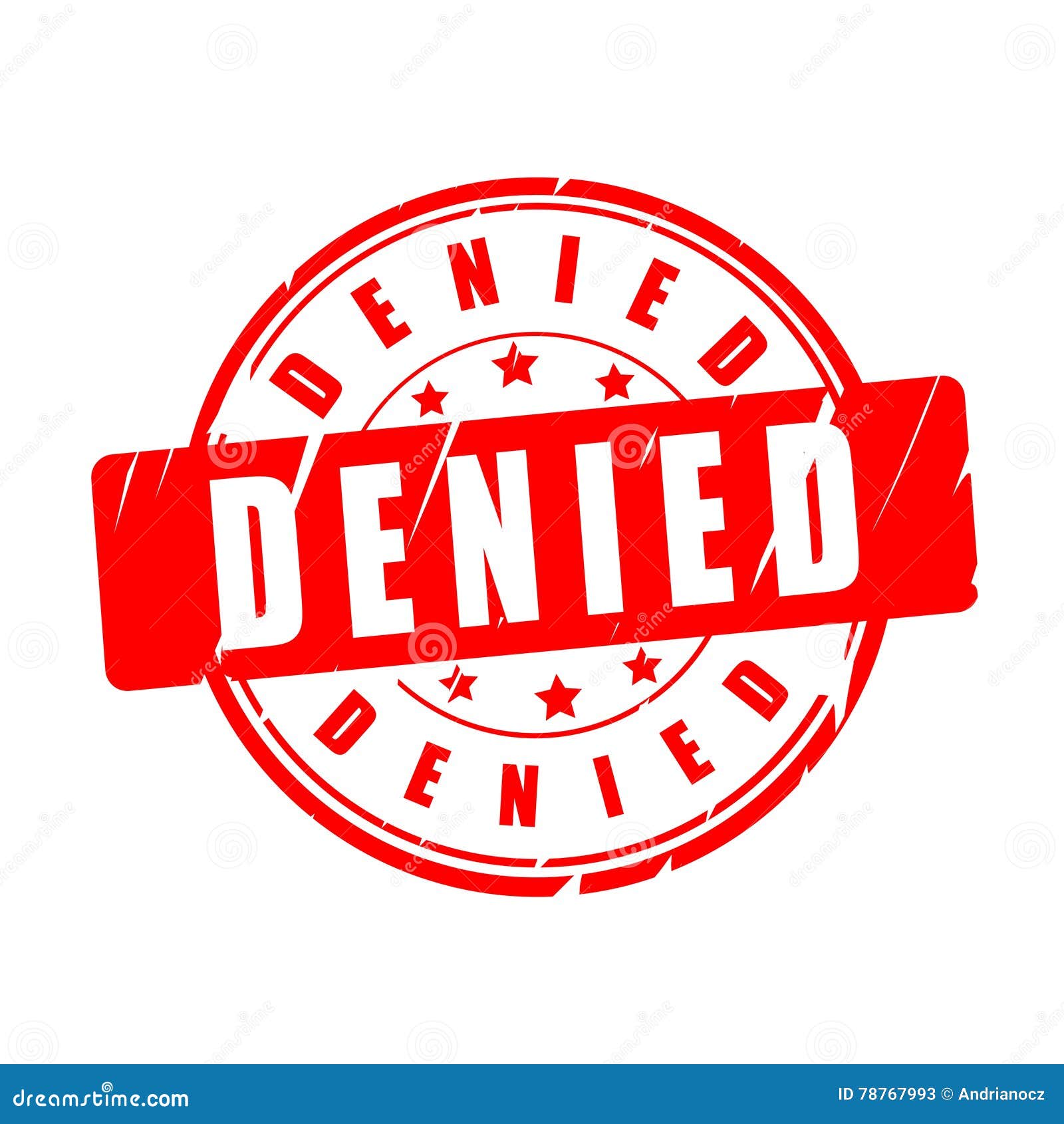 Denied vector stamp stock illustration. Illustration of certification ...