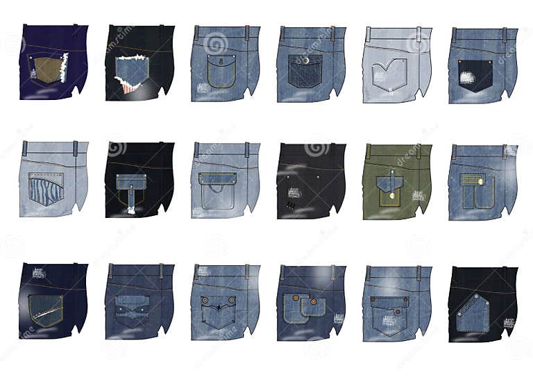 Denim Back pocket design stock illustration. Illustration of pant ...