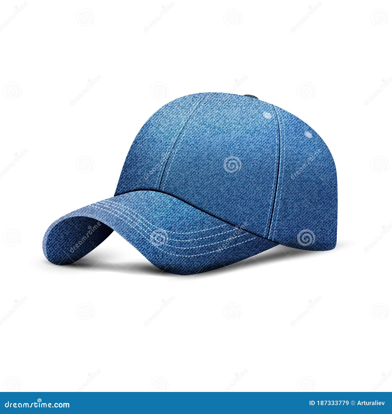 Denim Baseball Cap, Uniform Cap Hat, Realistic 3d Style Stock Vector ...