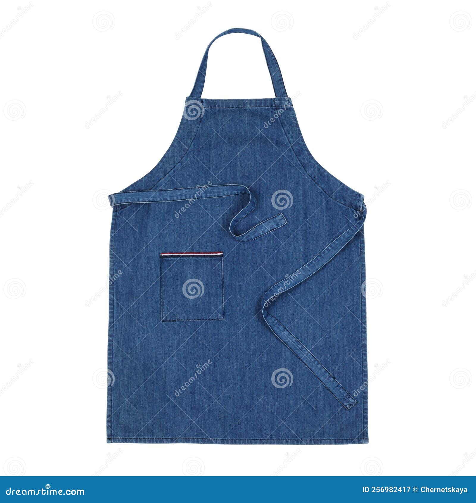 Denim Blue Kitchen Apron Isolated on White Stock Image - Image of ...