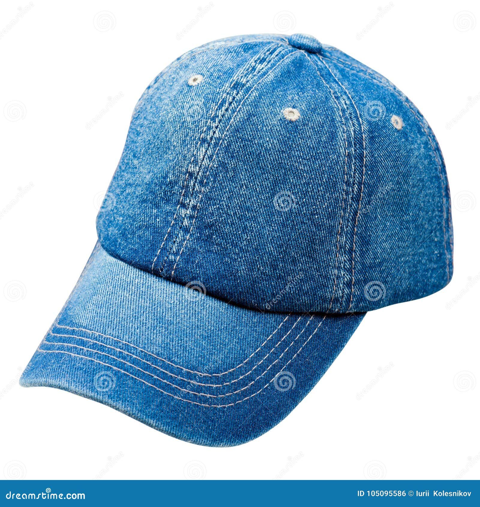 Denim Cap Isolated on White Stock Photo - Image of white, material ...
