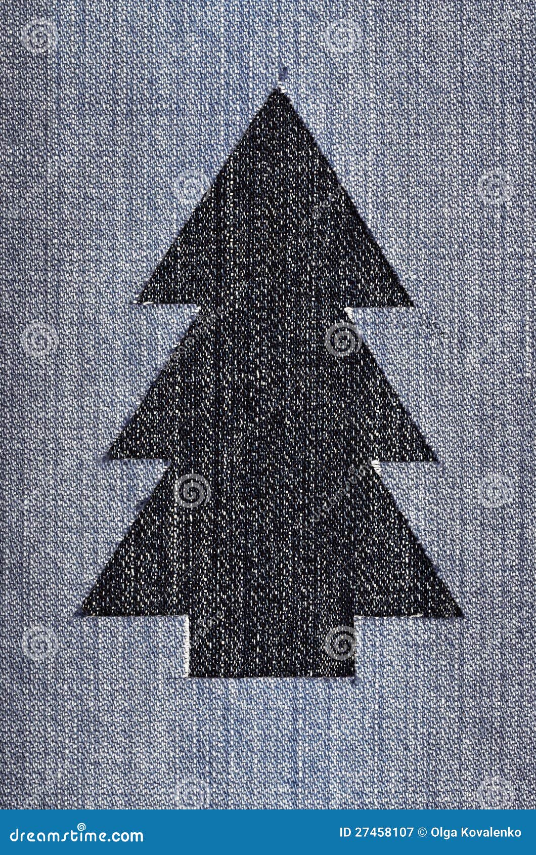 Denim Christmas Tree stock image. Image of december, cotton - 27458107