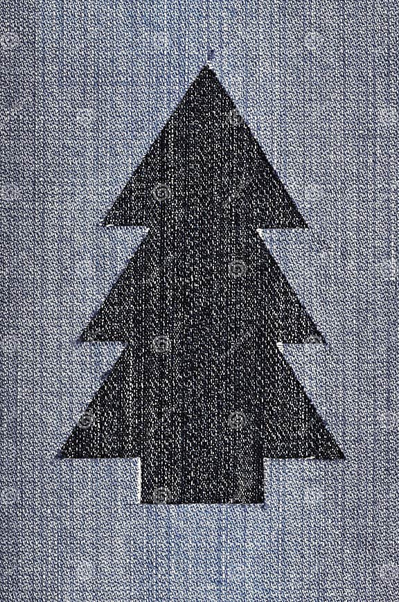 Denim Christmas Tree stock image. Image of december, cotton - 27458107
