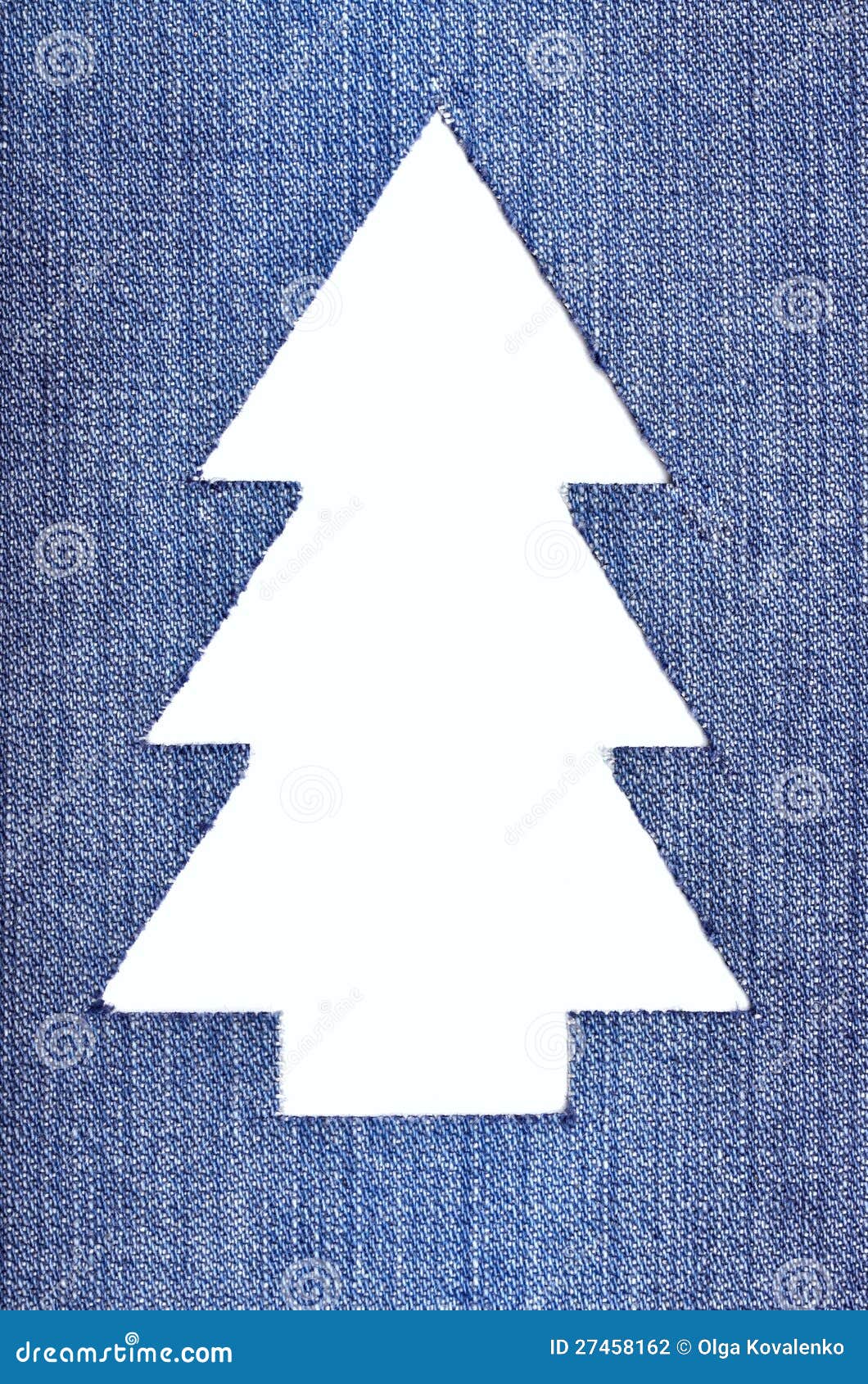 Denim Christmas Tree stock photo. Image of card, sign - 27458162