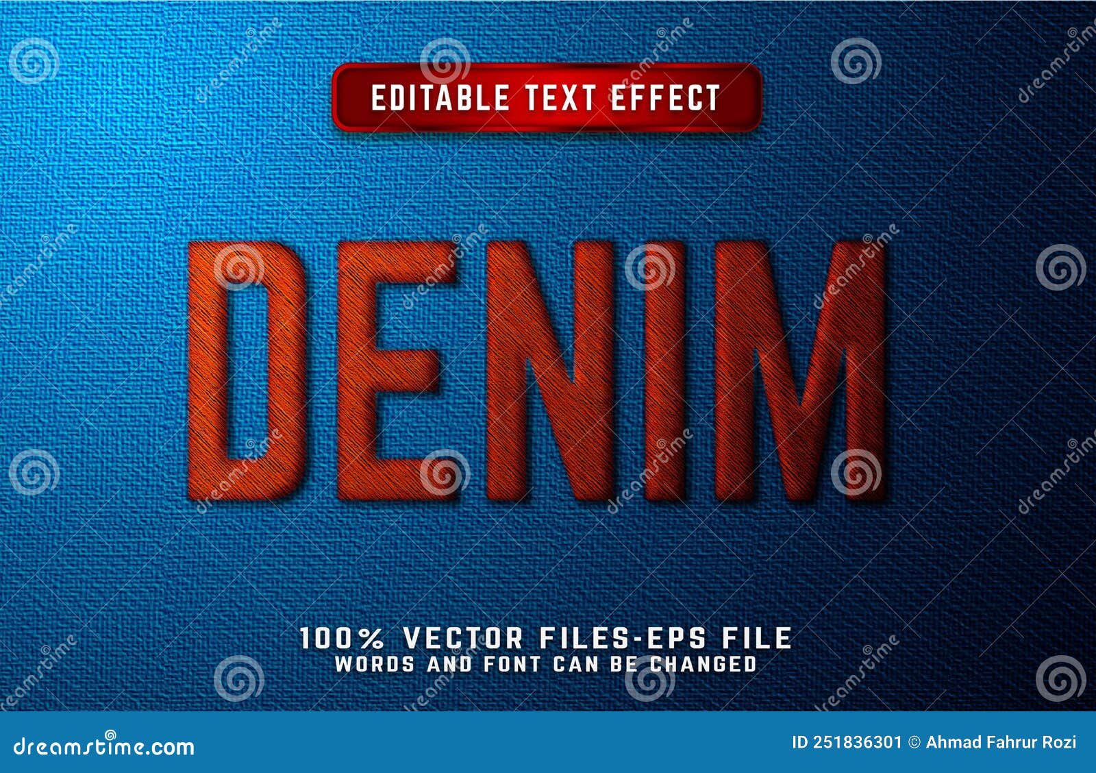 Denim 3d Realistic Text Effect Premium Vectors Stock Vector ...