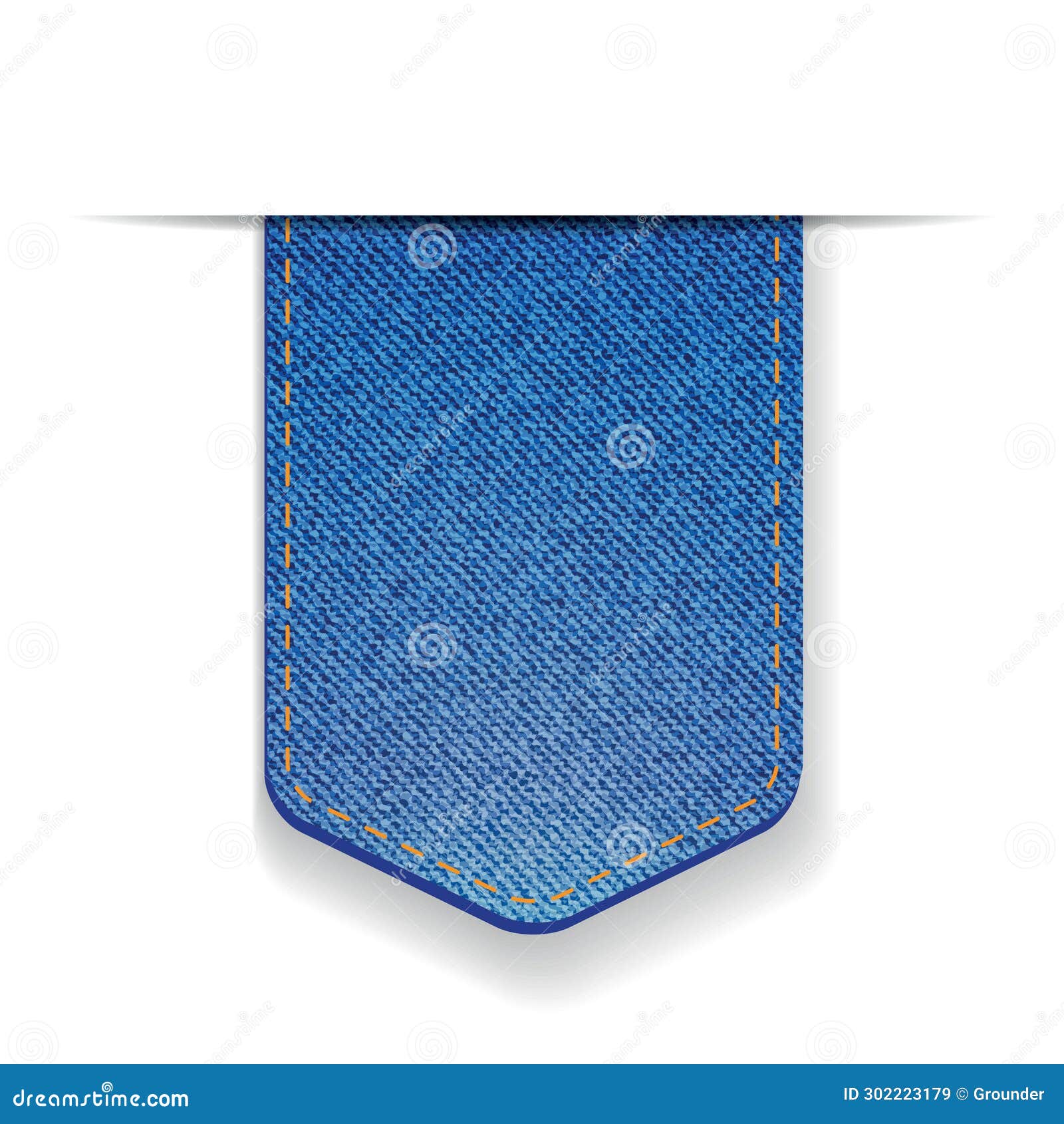 Denim Fabric Background Vector Label Stock Vector - Illustration of ...