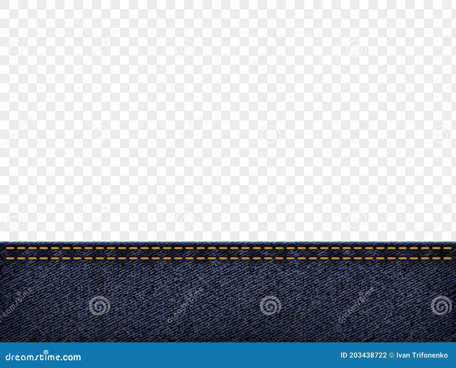 Denim Fabric Template Isolated on Transparent Background Stock Vector ...