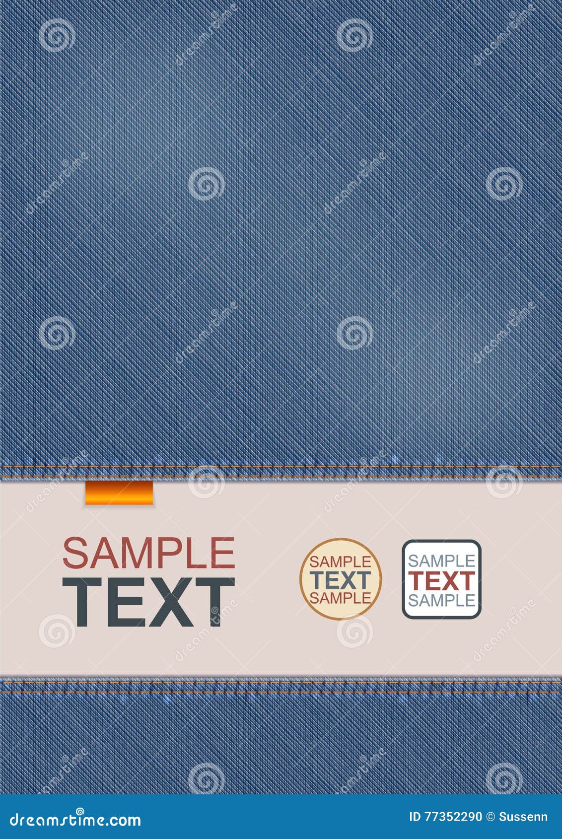 Denim Flyer Template stock vector. Illustration of flayer - 77352290