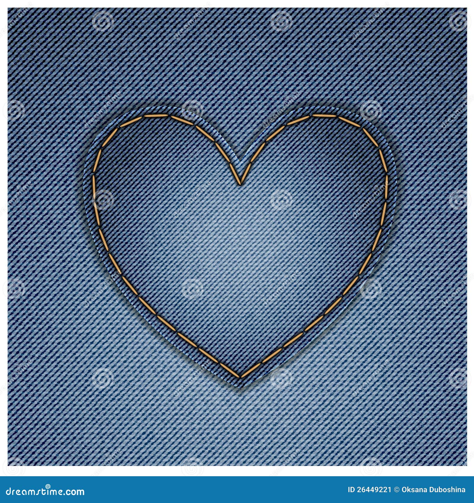Denim heart stock vector. Illustration of birthday, decoration - 26449221