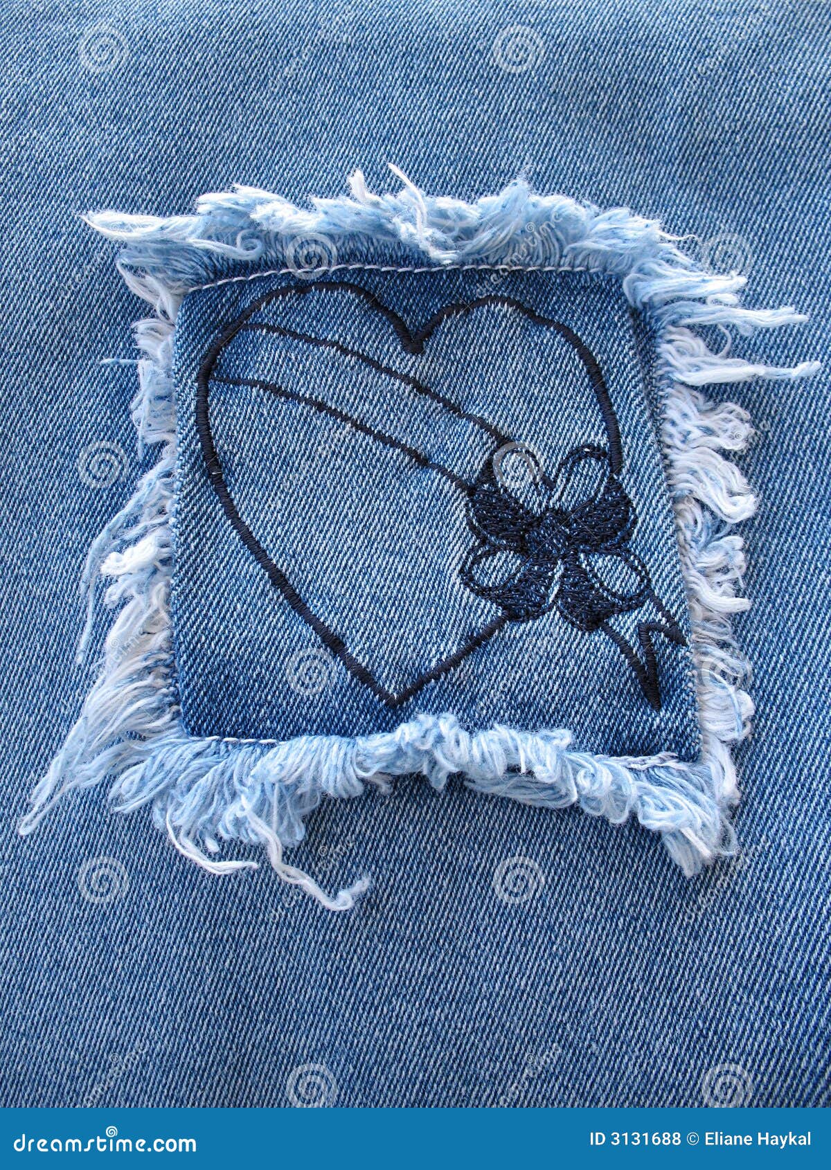 Denim Heart 3 stock photo. Image of stitch, fashion, textile - 3131688
