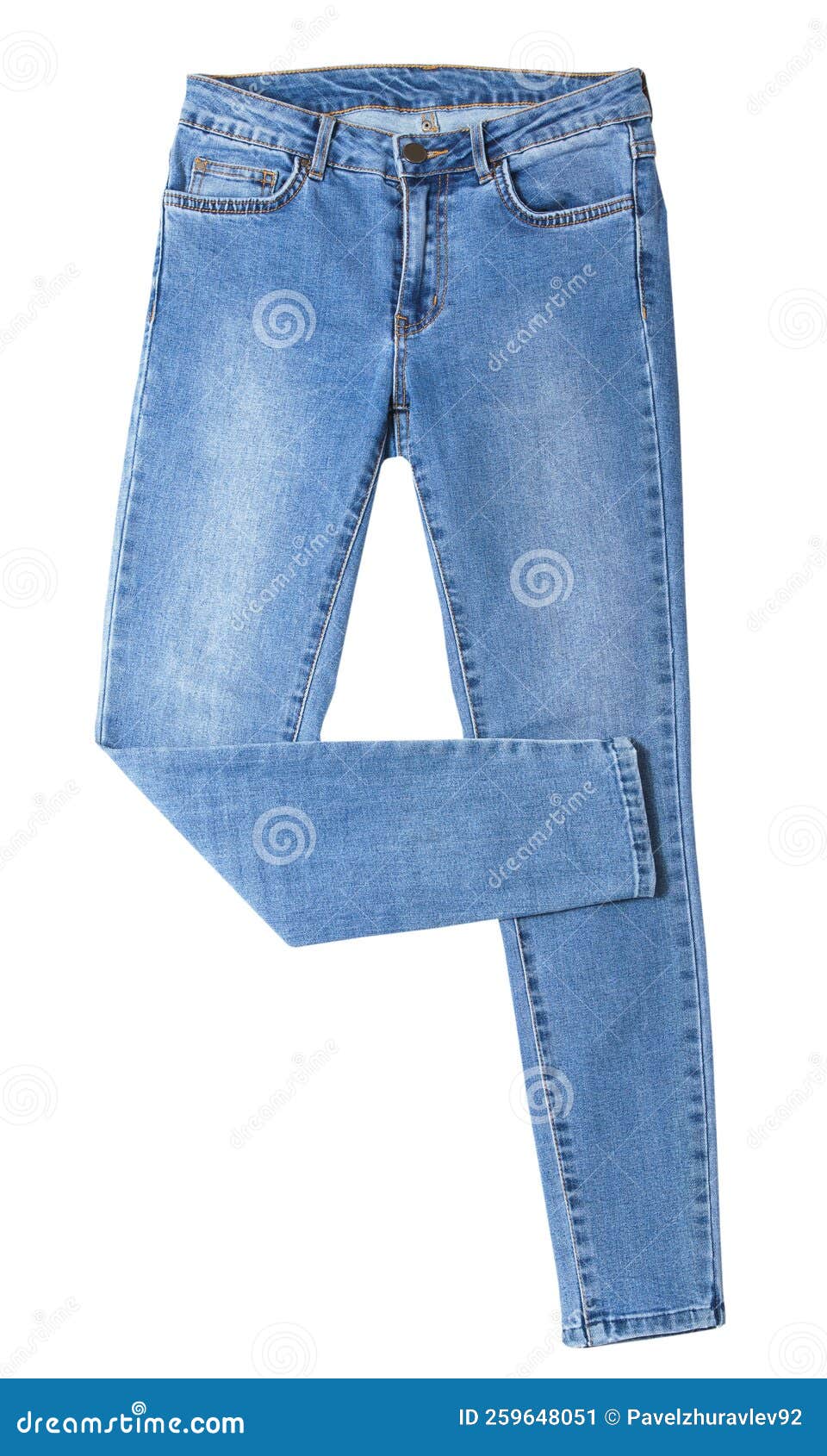 Denim Isolated on White Background, Jeans Isoalted Over White Copy ...