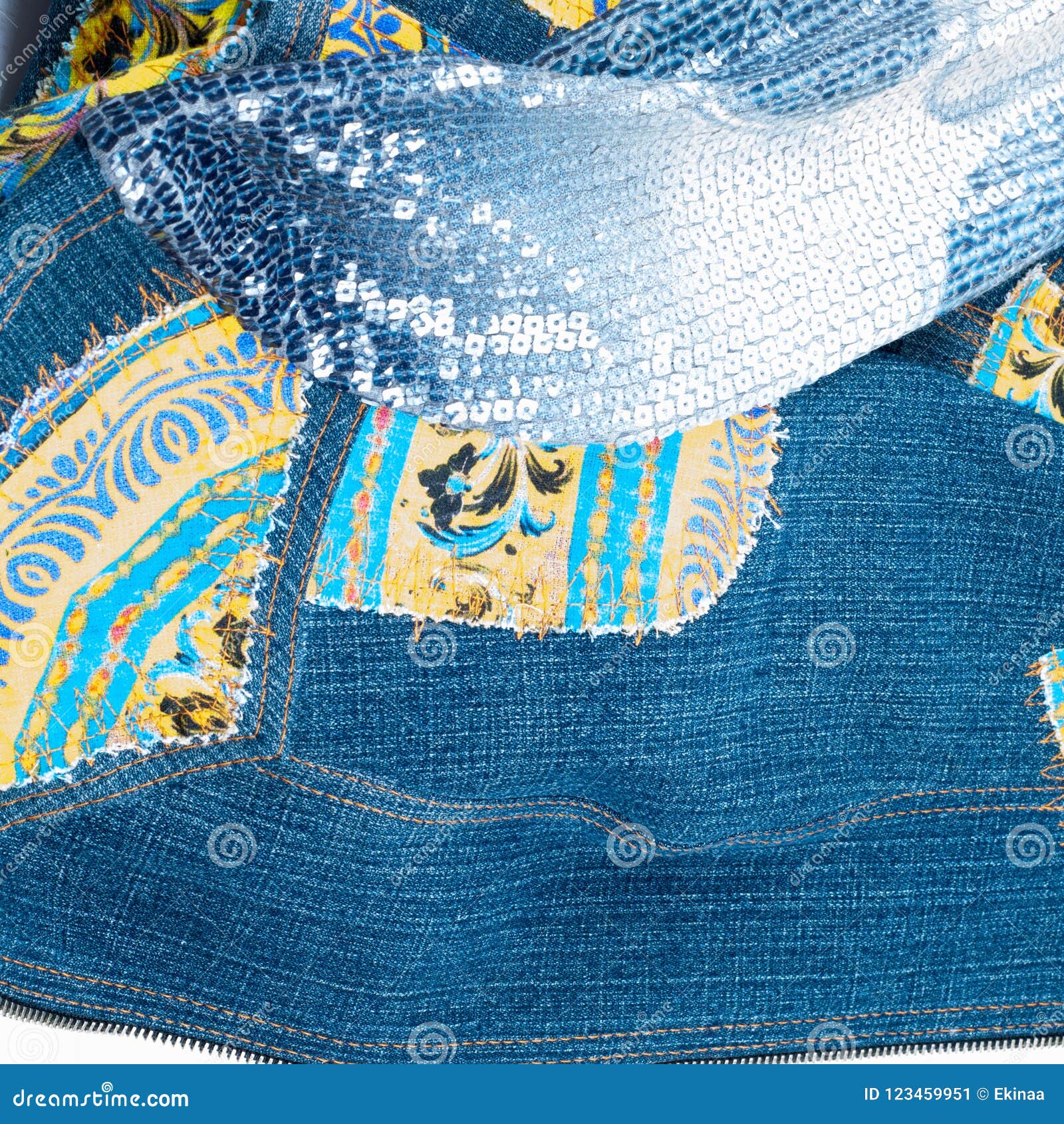 Denim jacket handmade stock image. Image of casual, appearance - 123459951