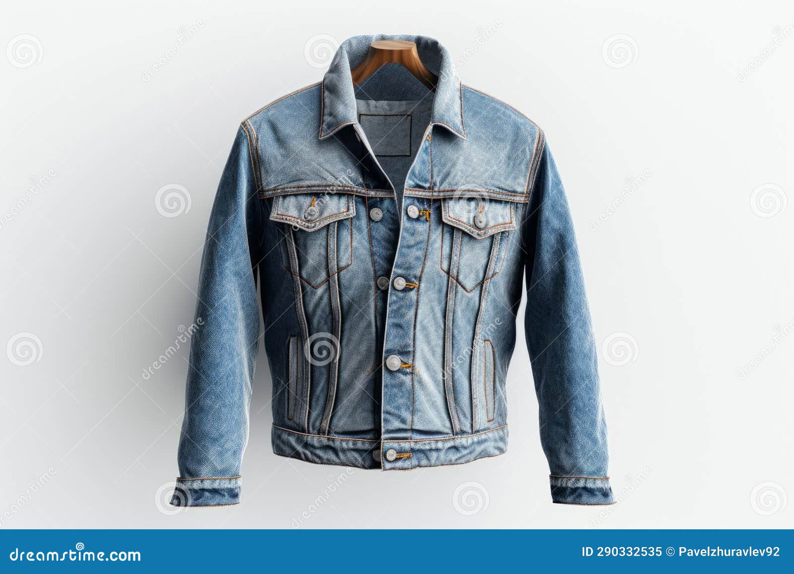 Denim Jacket Isolated on White Background. Clipping Path Included Stock ...