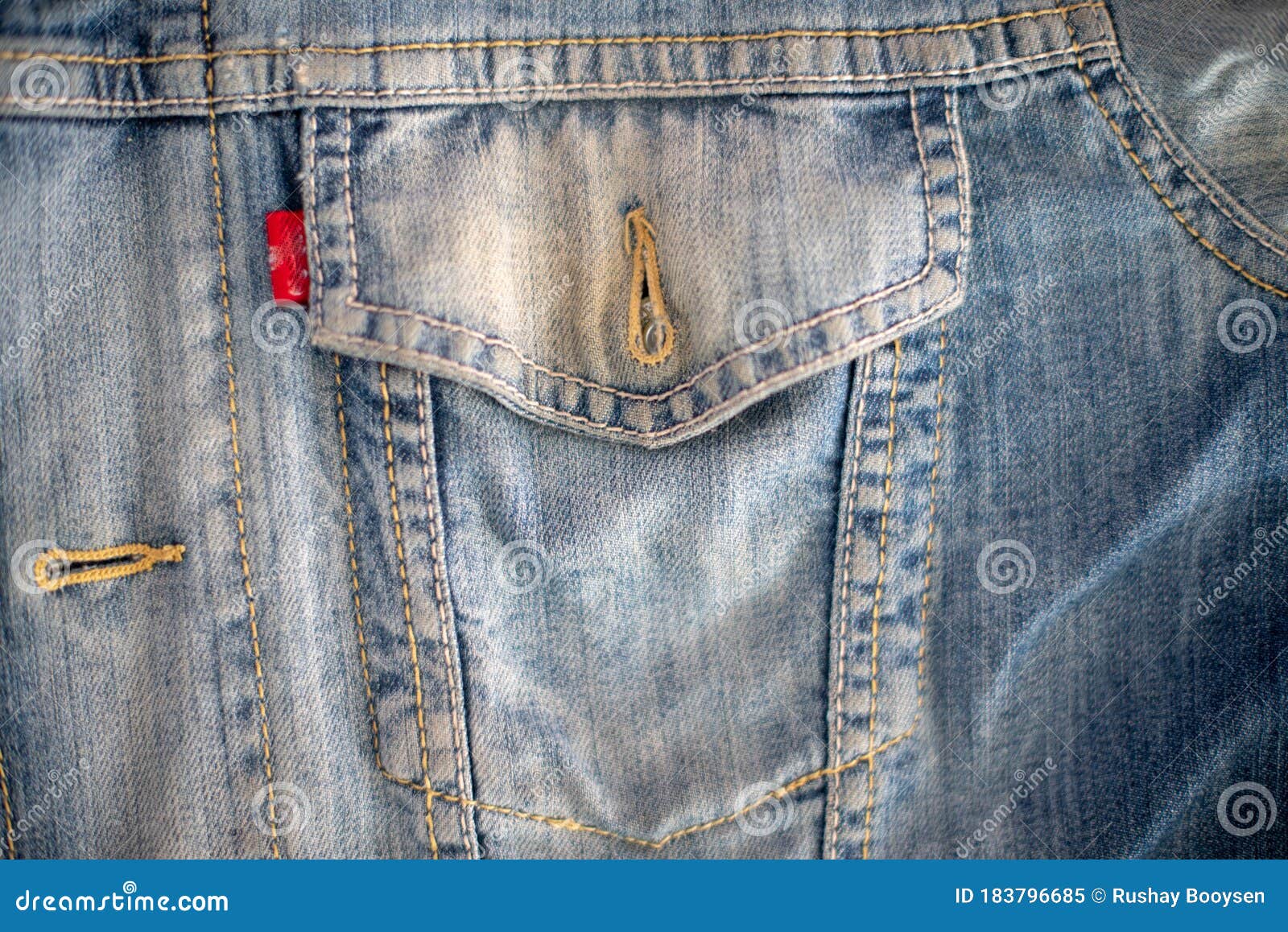 Close Up Shot of Denim Jackets Pocket Stock Image - Image of classic ...