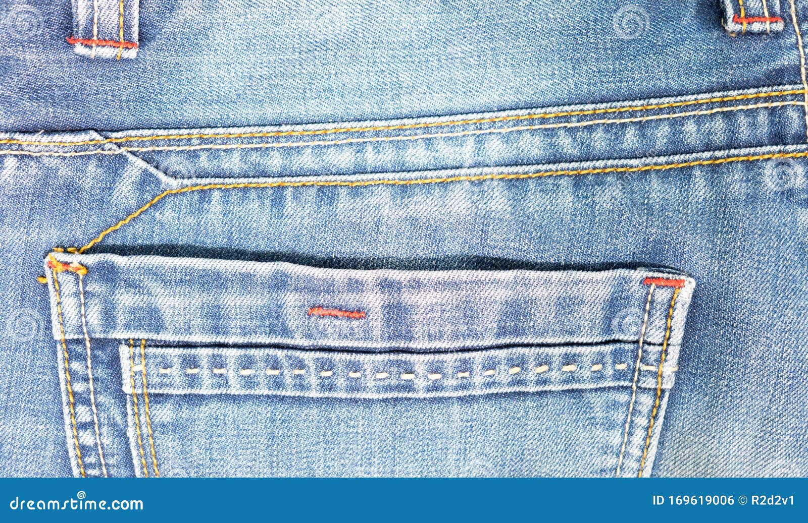 Denim jean rear pocket stock photo. Image of design - 169619006