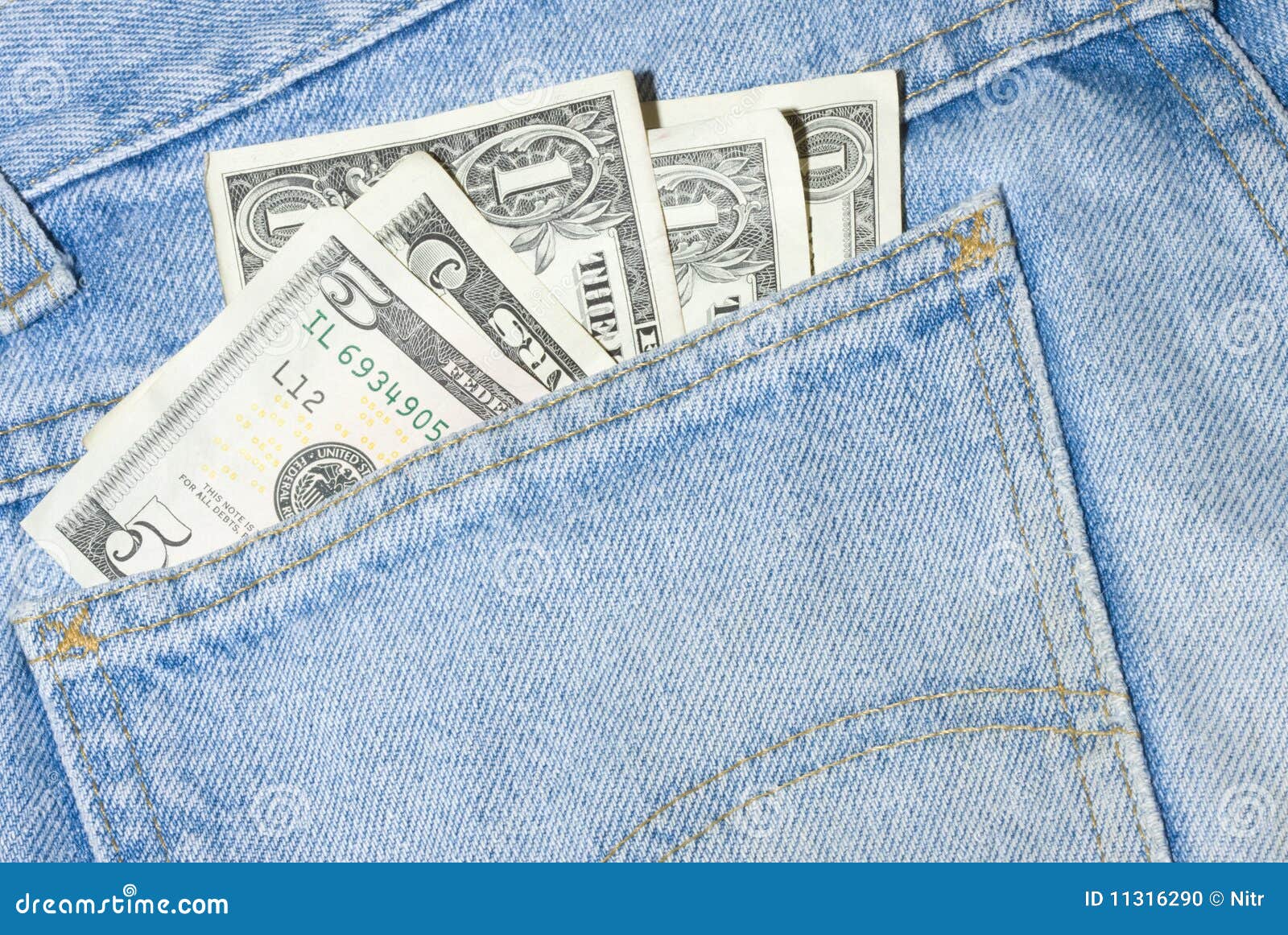 Denim jeans with money stock photo. Image of abstract - 11316290