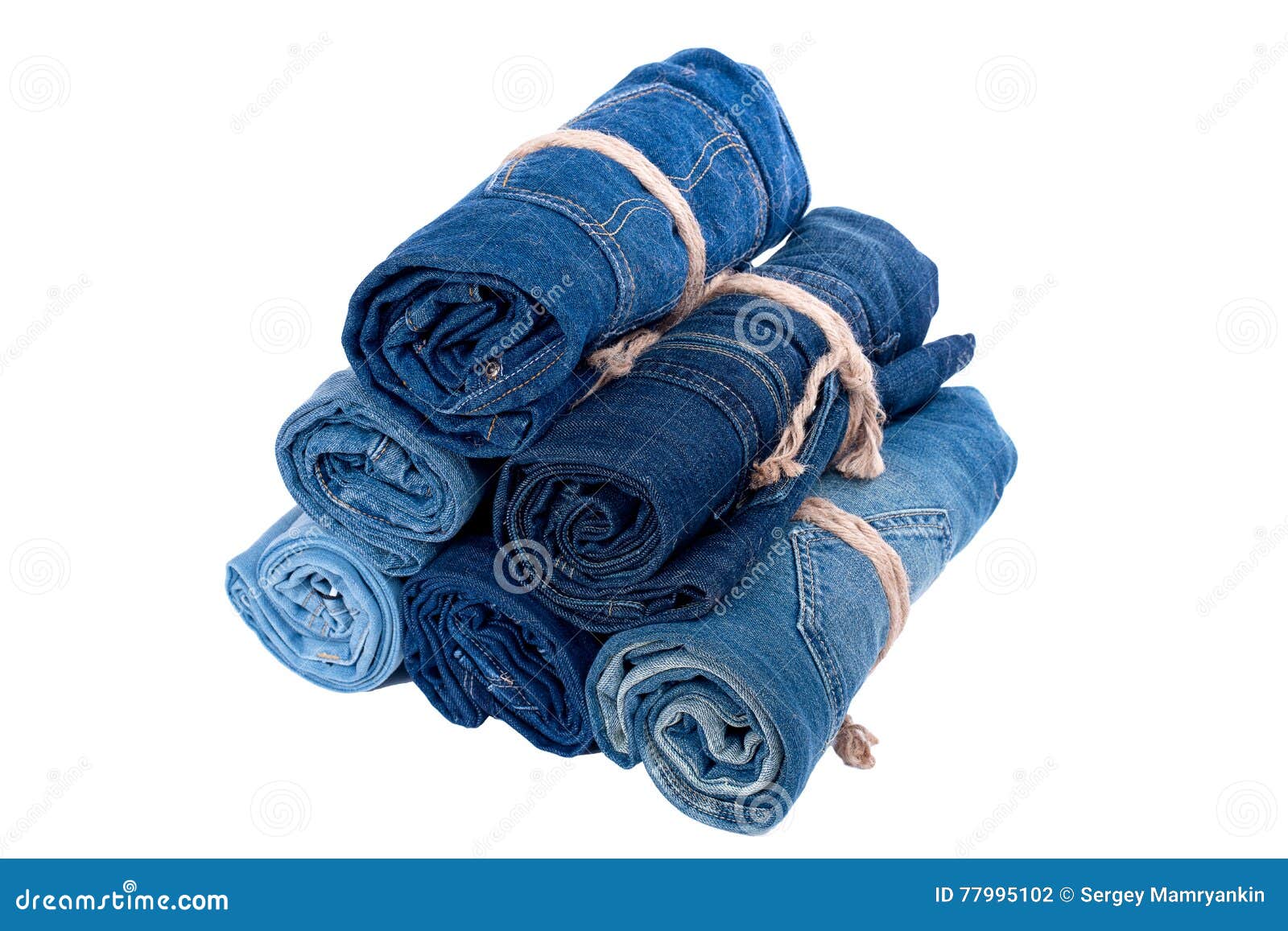 Denim jeans roll stack stock photo. Image of fashion - 77995102