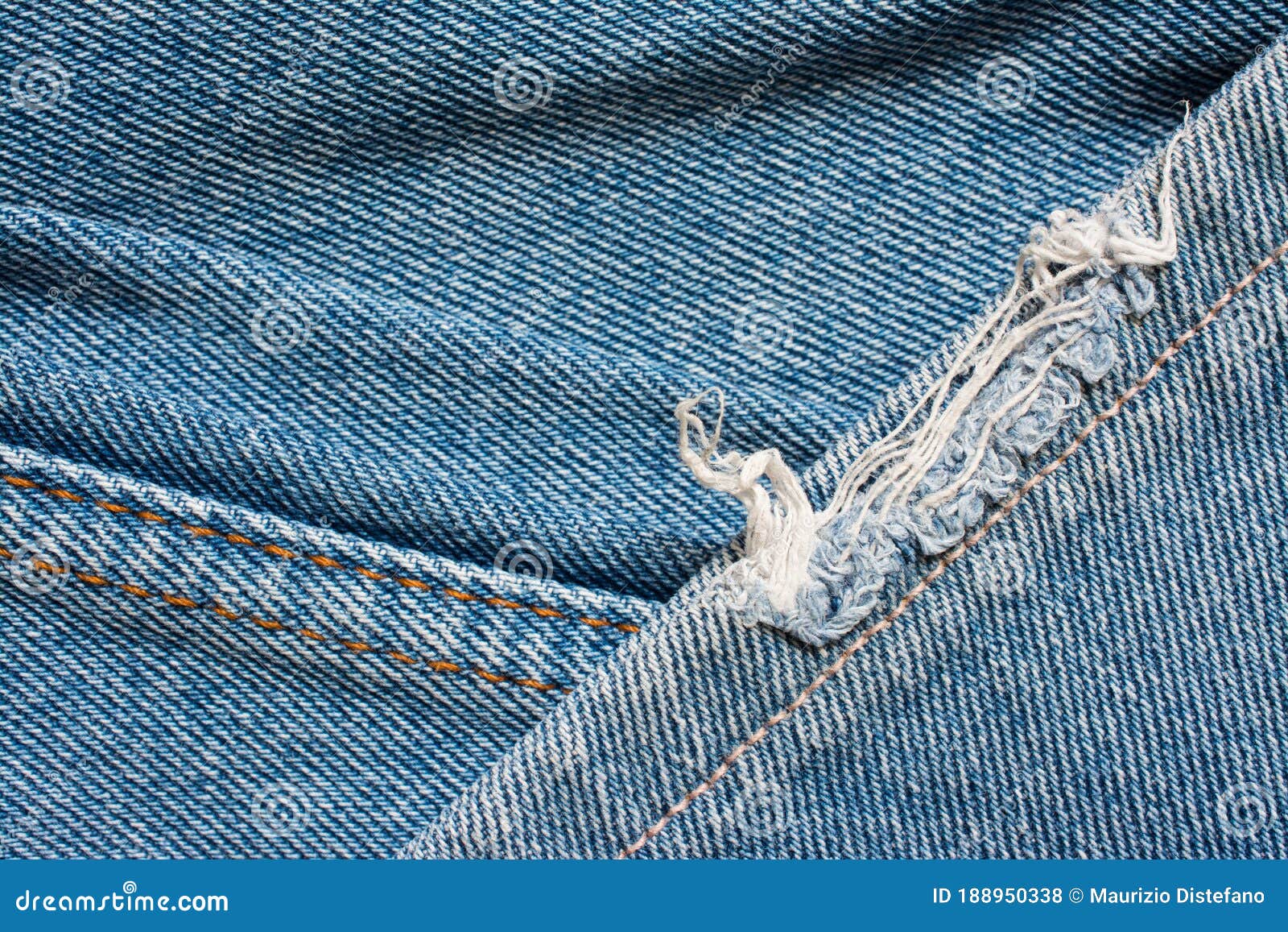 Denim Jeans Texture, Cotton Fabric. Pocket and Rivet Stock Photo ...