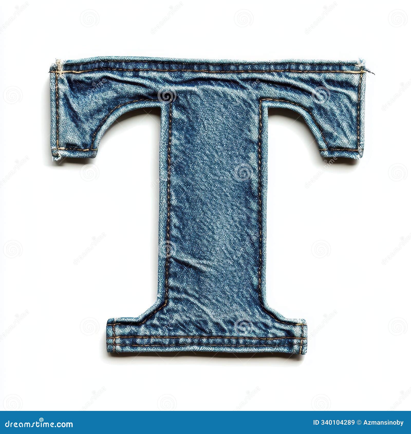 A Denim Letter "T" Designed for Creative Applications Stock ...