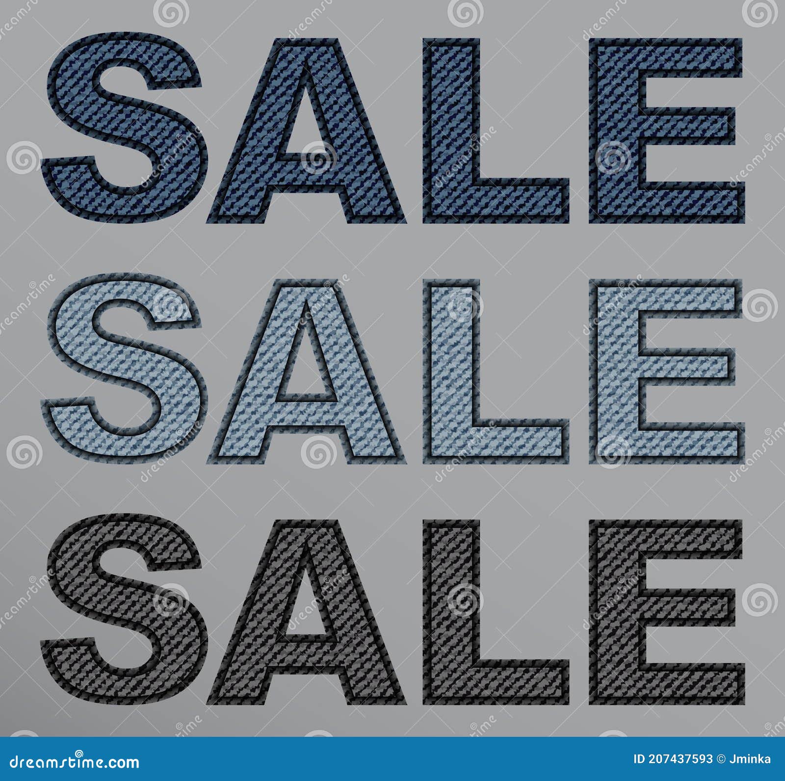 Denim Sale Discount Poster. Jeans Banner, Textile Letters On Dark ...