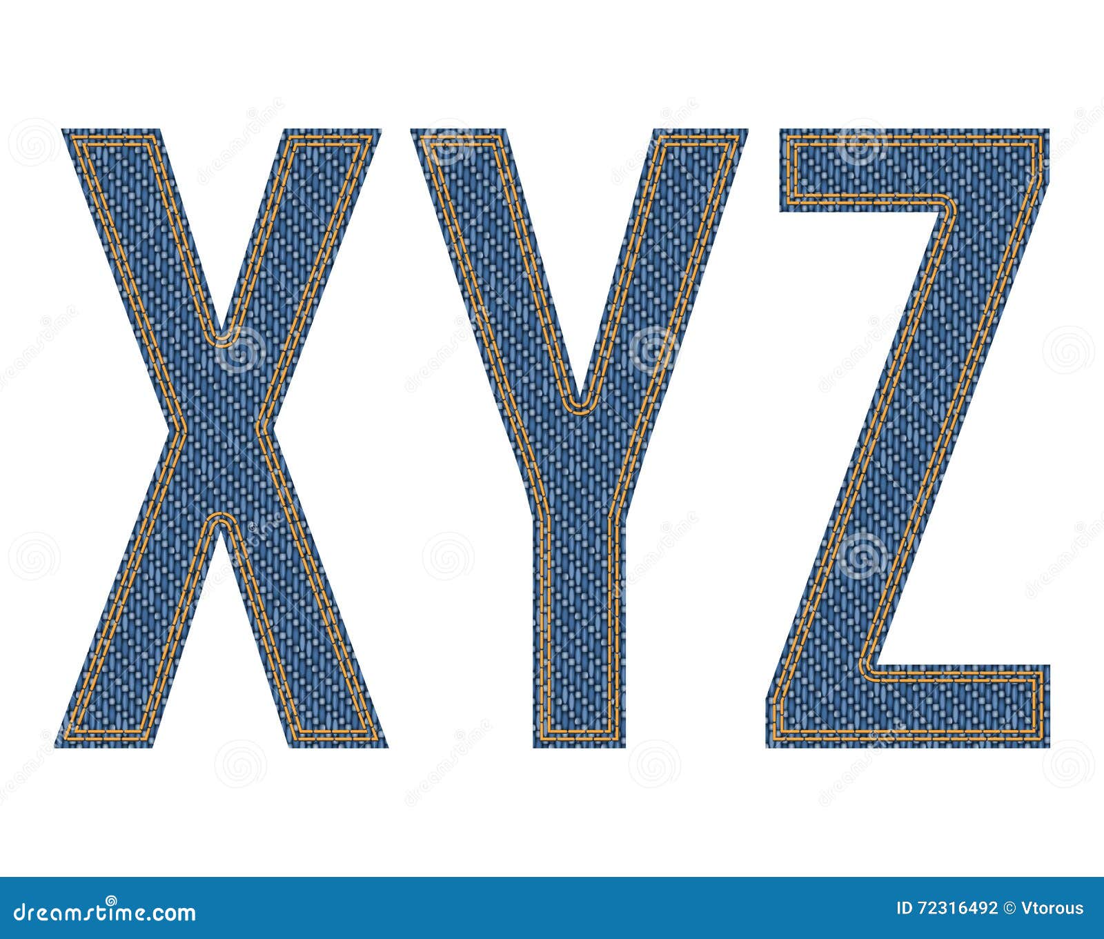 Denim letters stock vector. Illustration of realistic - 72316492