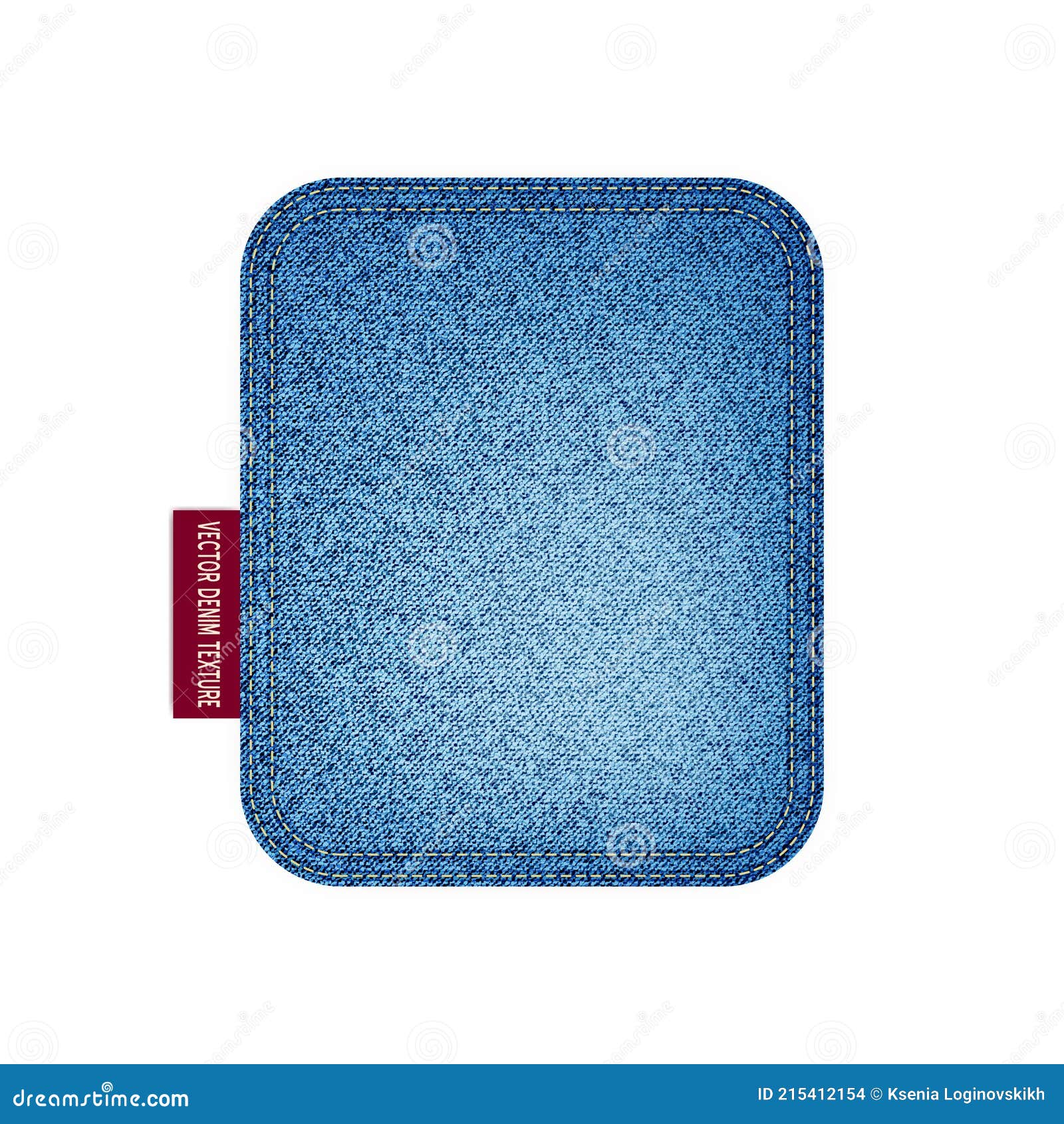 Denim Square Shape. Torn Jean Patch. Vector Realistic Illustration On ...