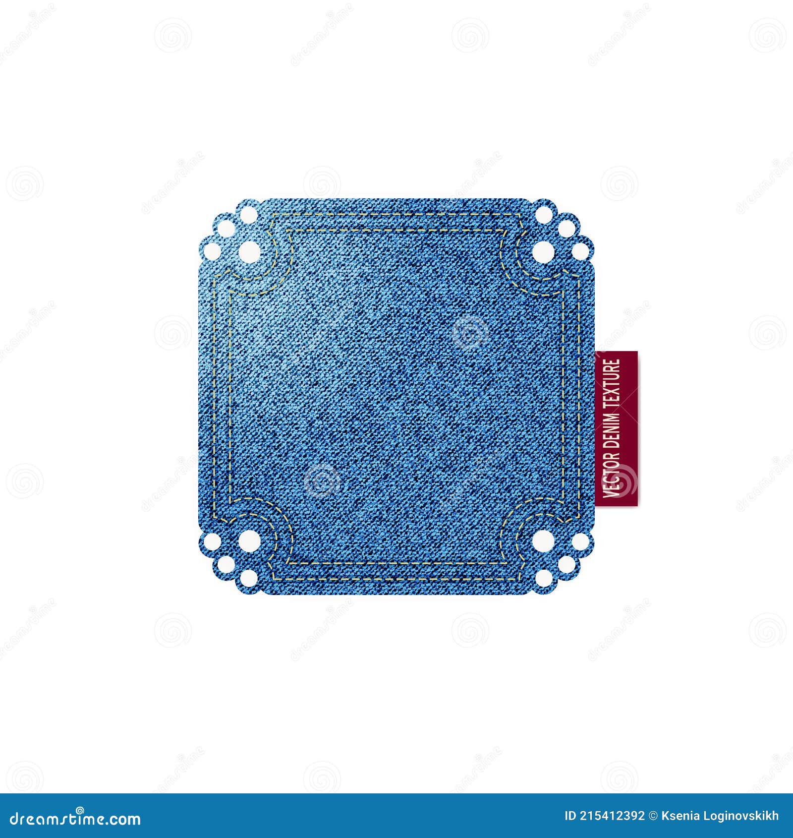 Denim Patch Isolated Vector Icon Stock Vector - Illustration of element ...