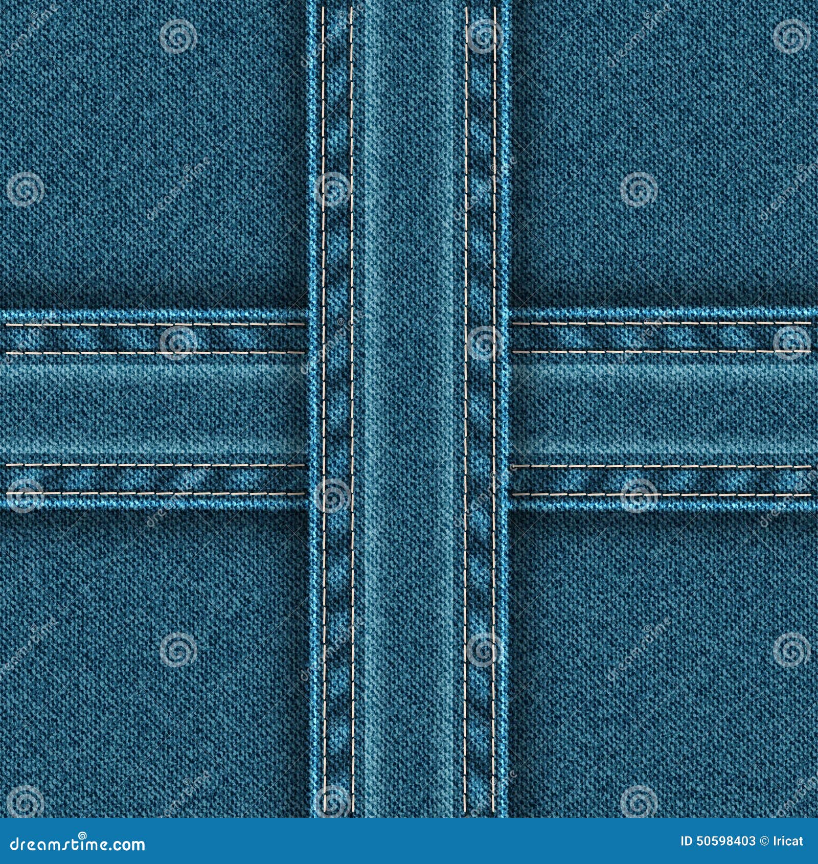 Denim Pattern is Divided into Four Zones. Stock Vector - Illustration ...