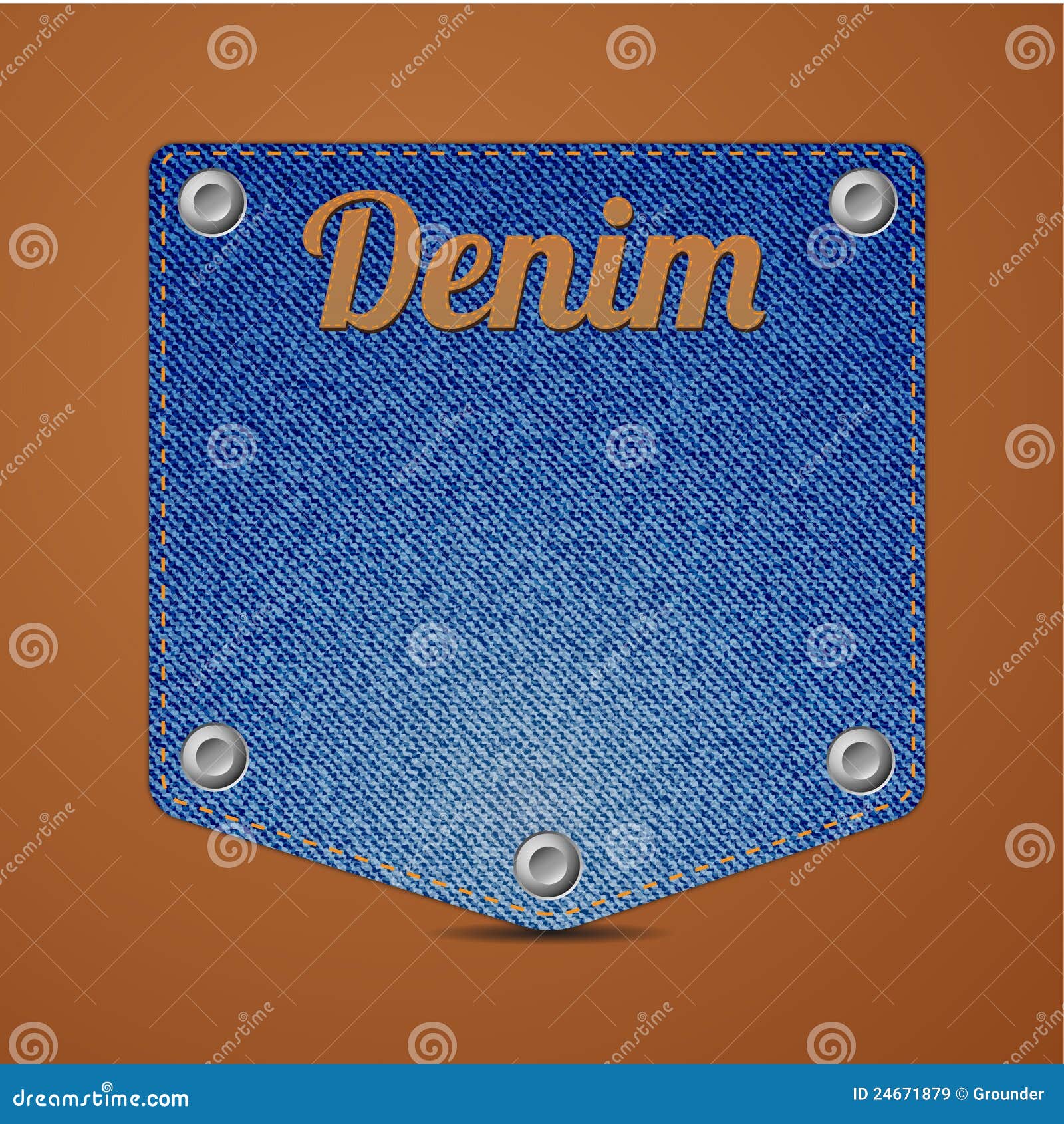 Denim pocket vector stock vector. Illustration of label - 24671879
