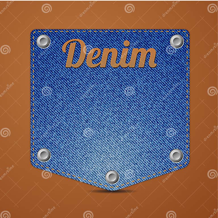 Denim pocket vector stock vector. Illustration of label - 24671879