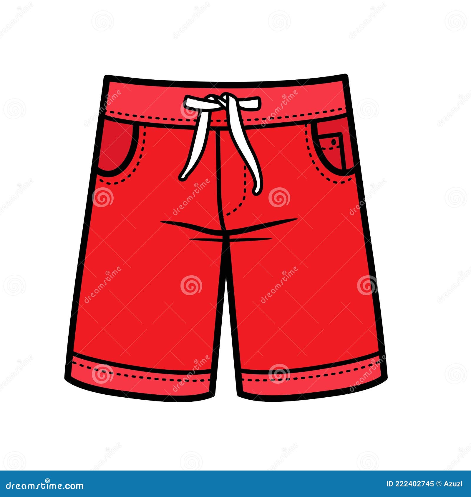 Denim Shorts on the Drawstring for Boy Color Variation for Coloring on ...