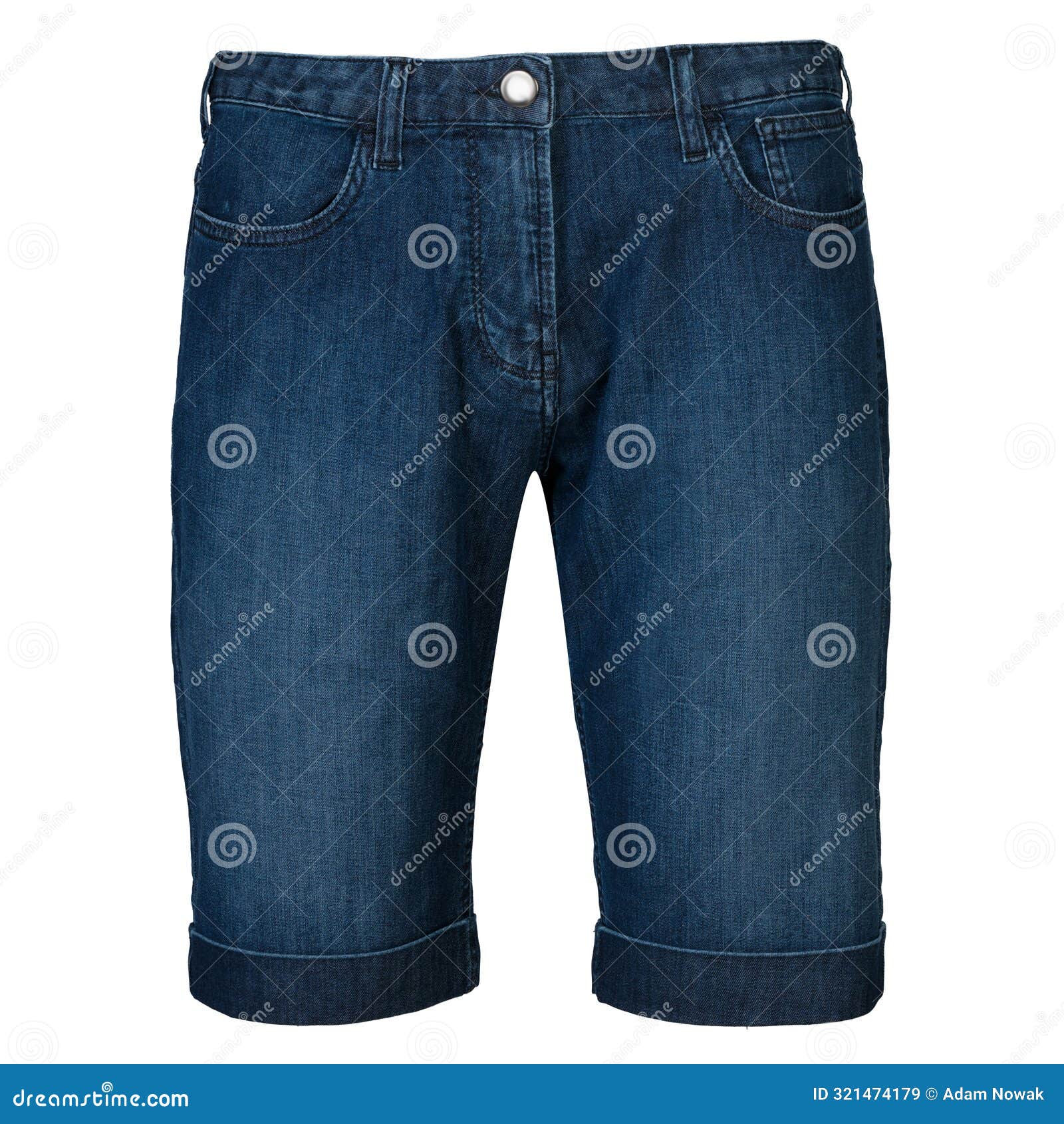 Denim Shorts Front View stock image. Image of garment - 321474179