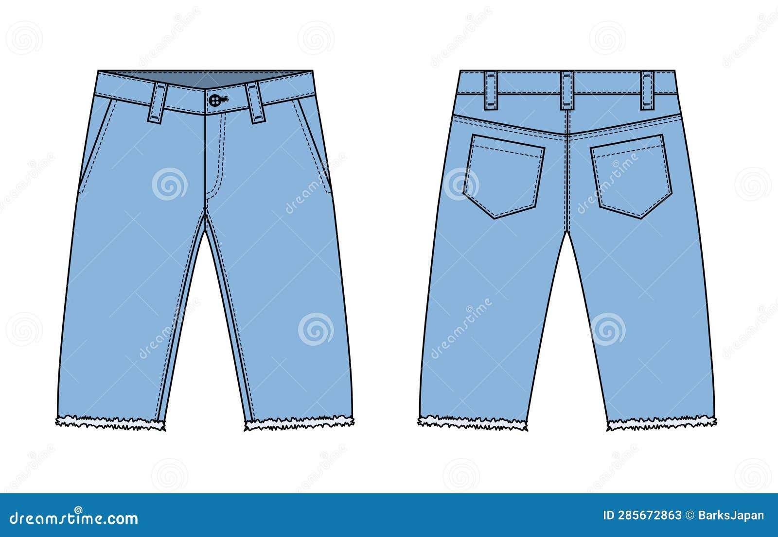 Denim Shorts ( Short Pants ) Template Illustration Stock Vector ...
